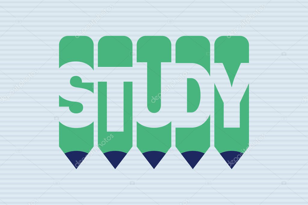 Study text with Pen symbol creative ideas design, vector illustration ...