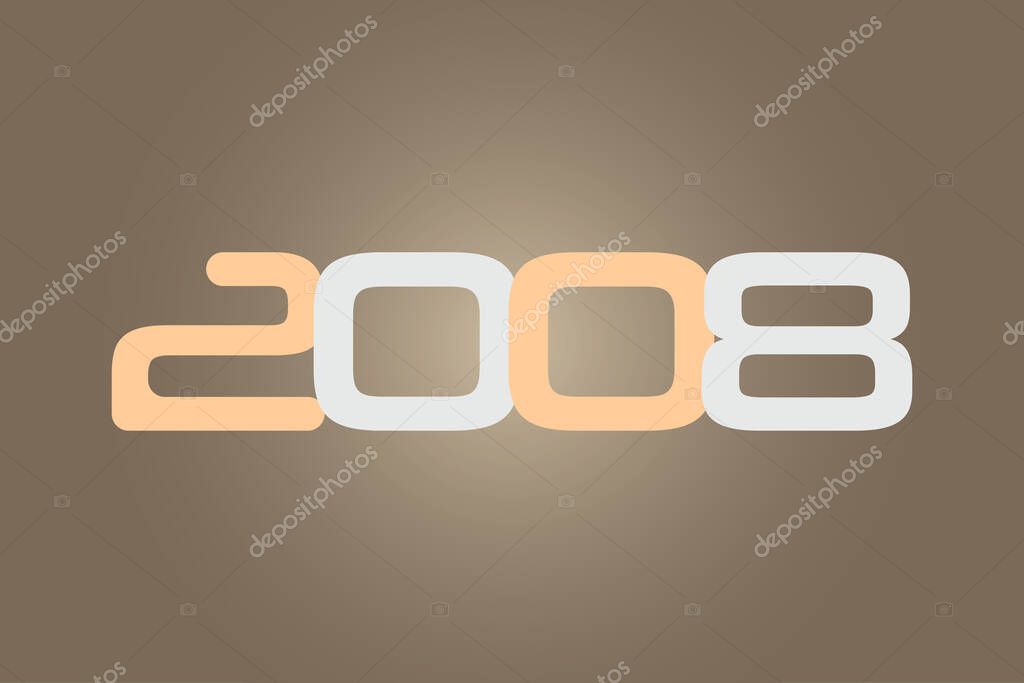 Año 2008 tipografía numérica diseño de vectores de texto sobre fondo de ...