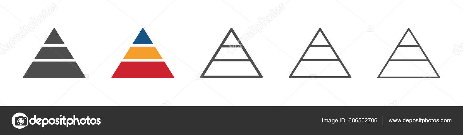 Blank Vector Three Tier Pyramid Chart Set Stock Vector by ©nkrumahboah ...
