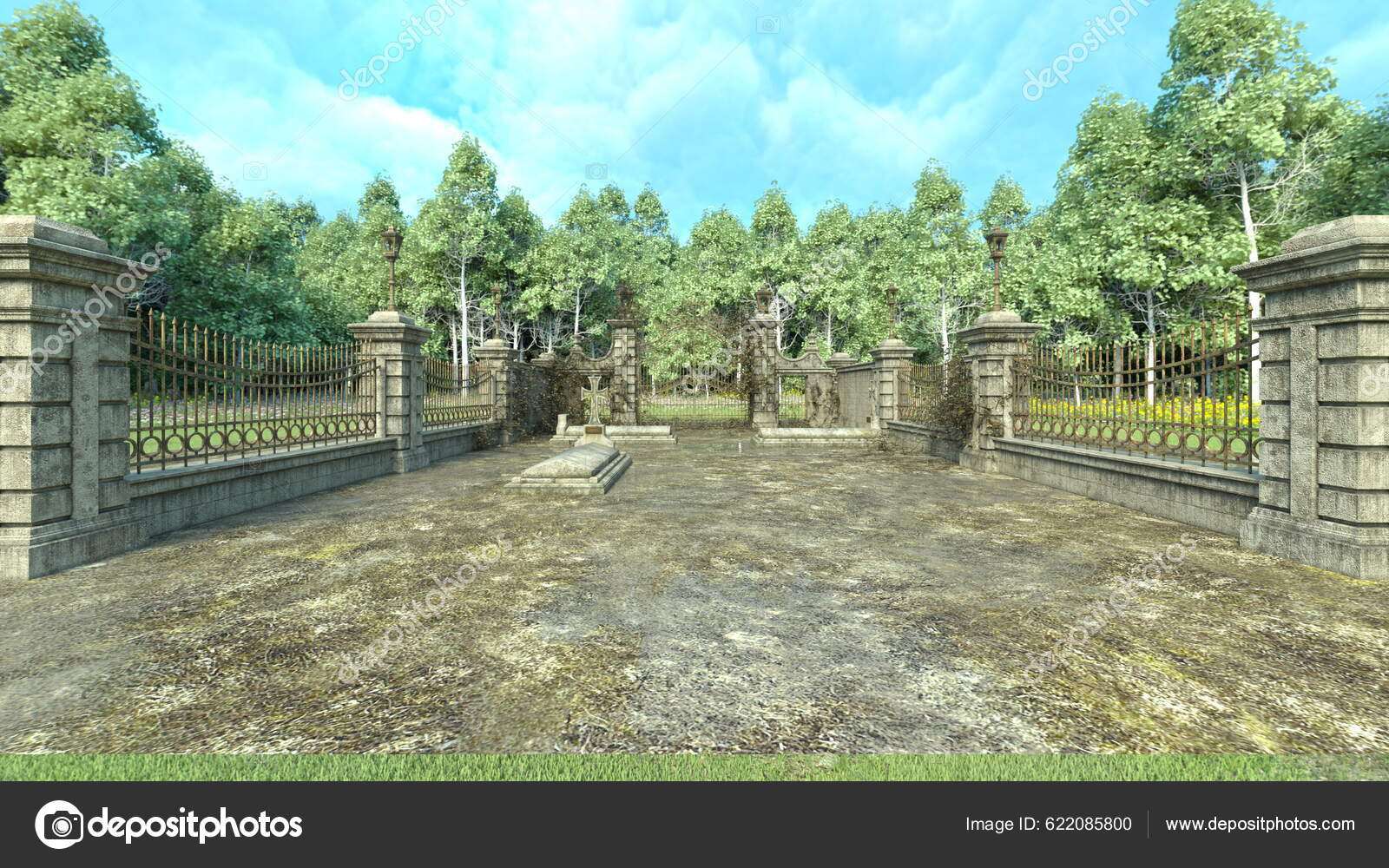Rendering Cemetery — Stock Photo © TsuneoMP #622085800