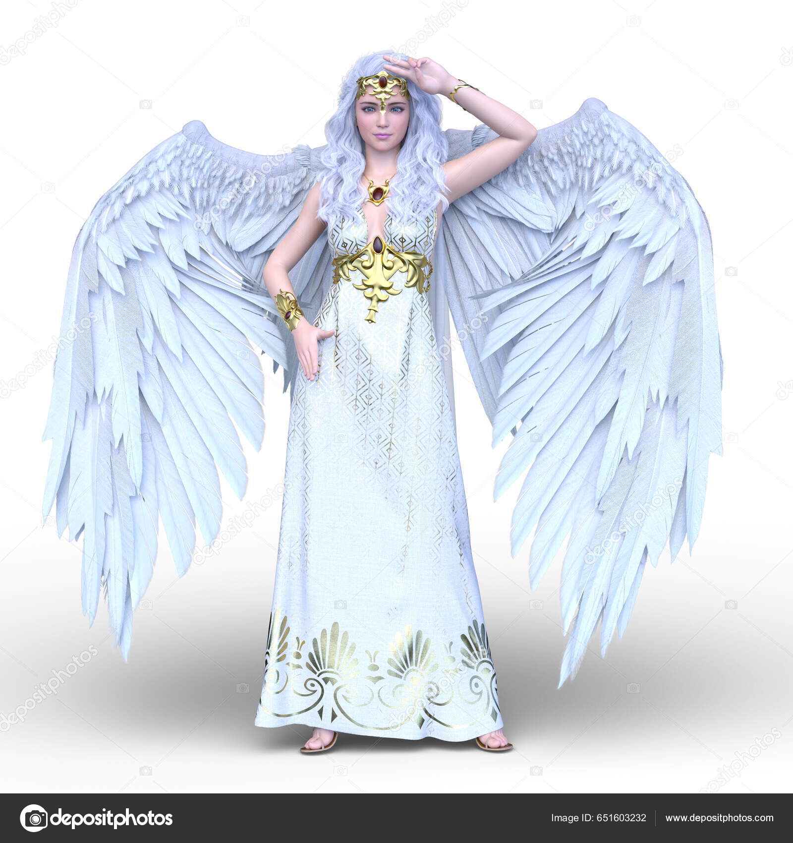 Rendering Angel Outstretched Wings — Stock Photo © TsuneoMP #651603232
