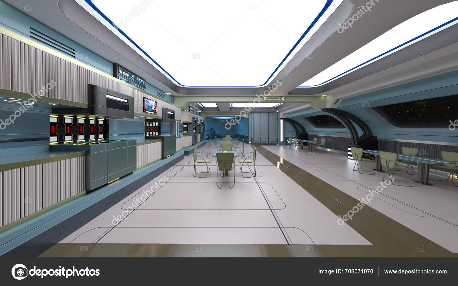 Rendering Conference Room Spaceship — Stock Photo © TsuneoMP #708071070