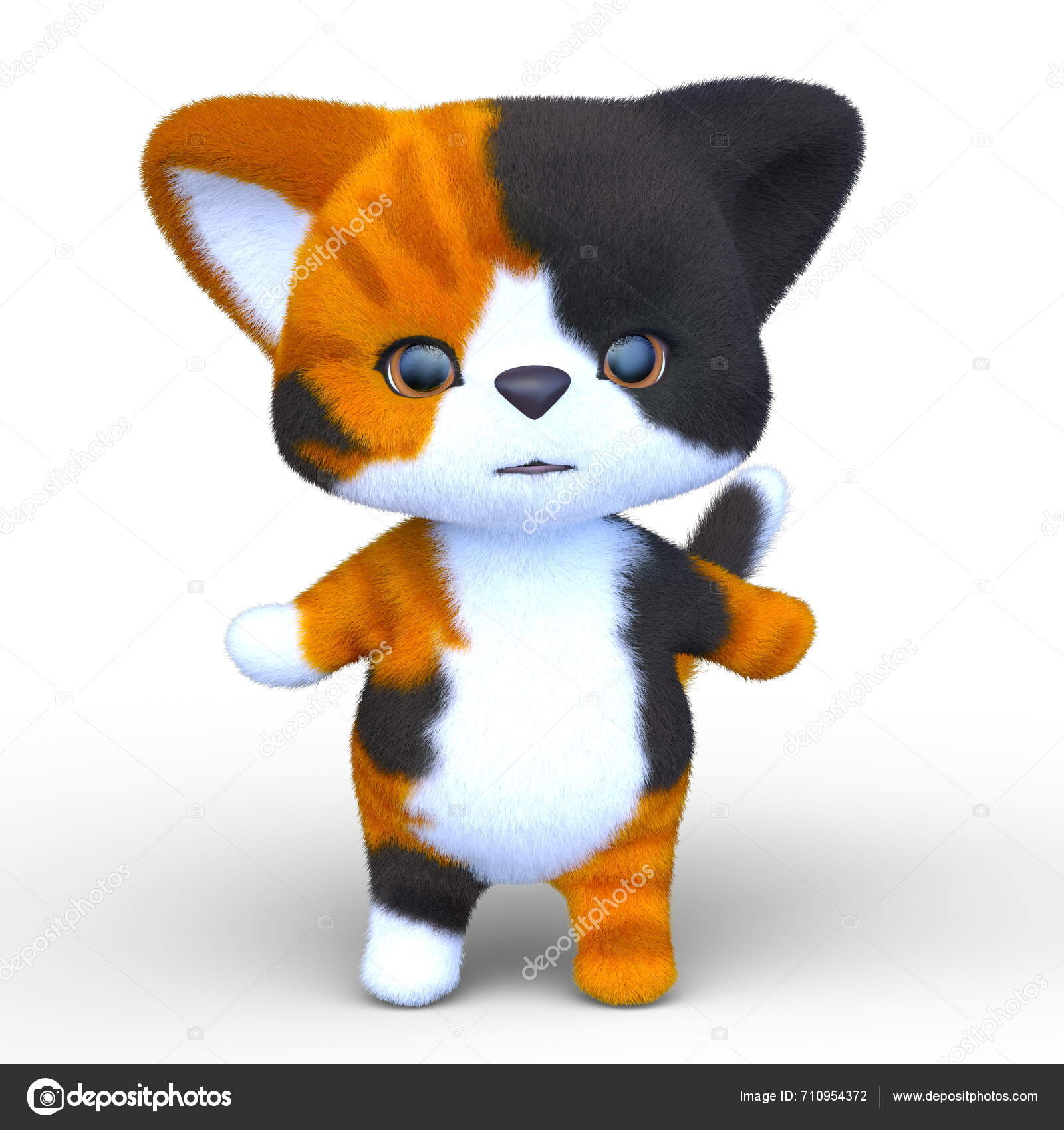 Rendering Stuffed Tortoiseshell Cat — Stock Photo © TsuneoMP #710954372