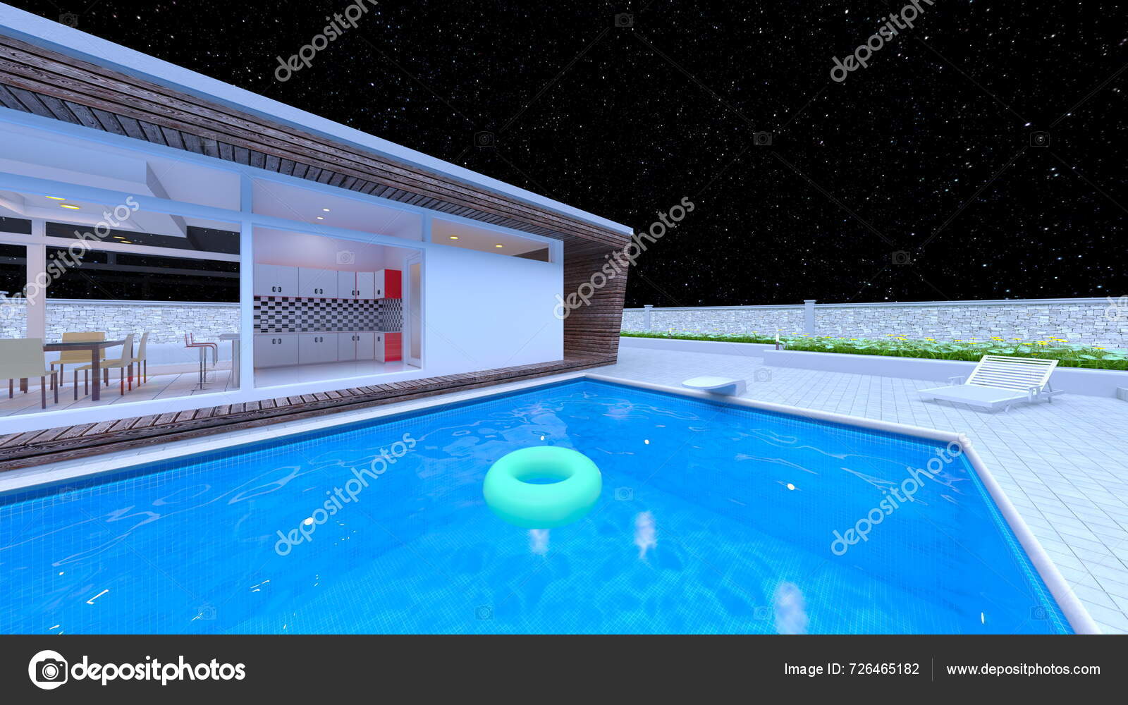 Rendering Rooftop Swimming Pool — Stock Photo © TsuneoMP #726465182