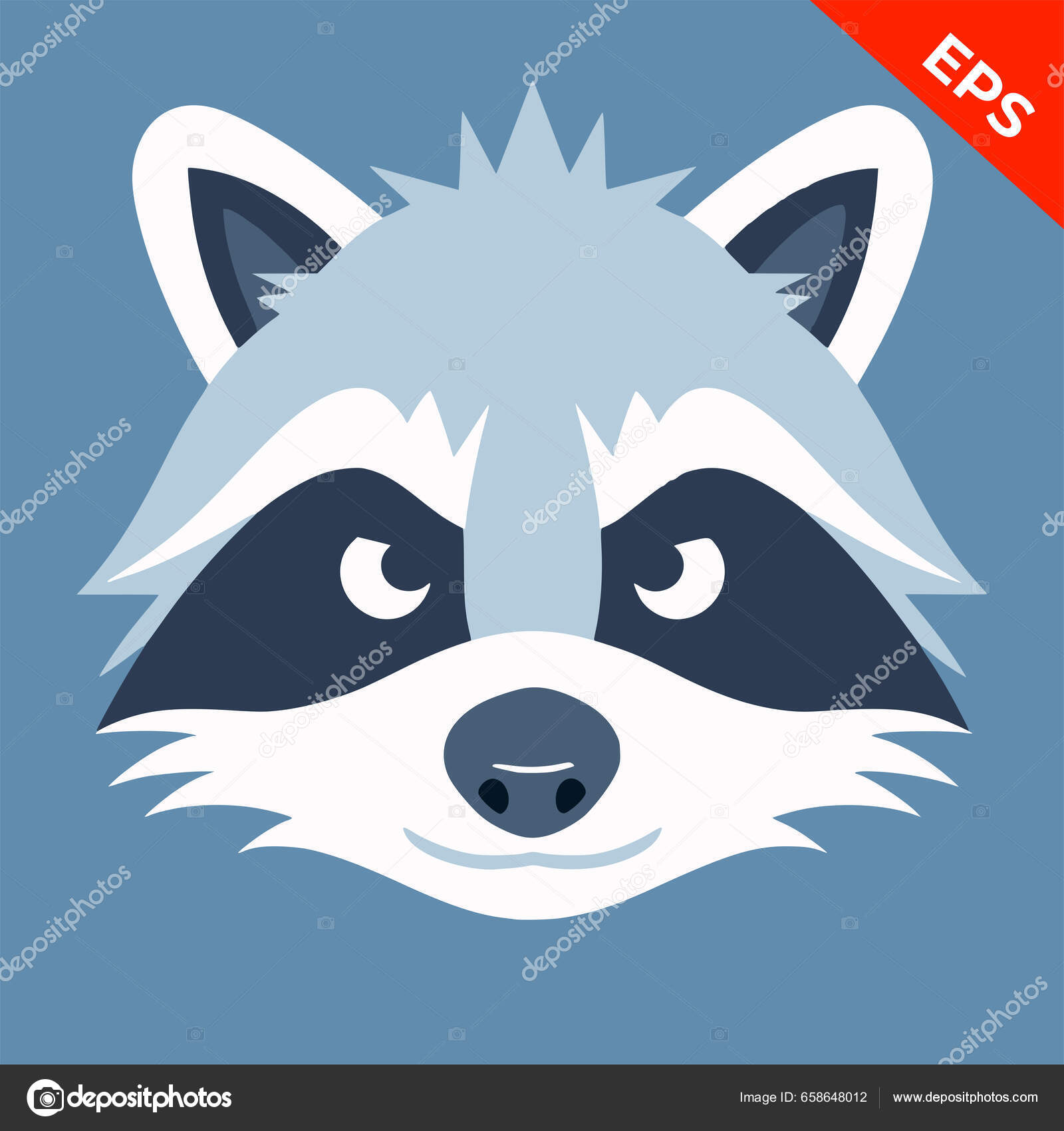 Logo Fresco Mapache Mapache Icono Vector Mapache Potencia Buena ...
