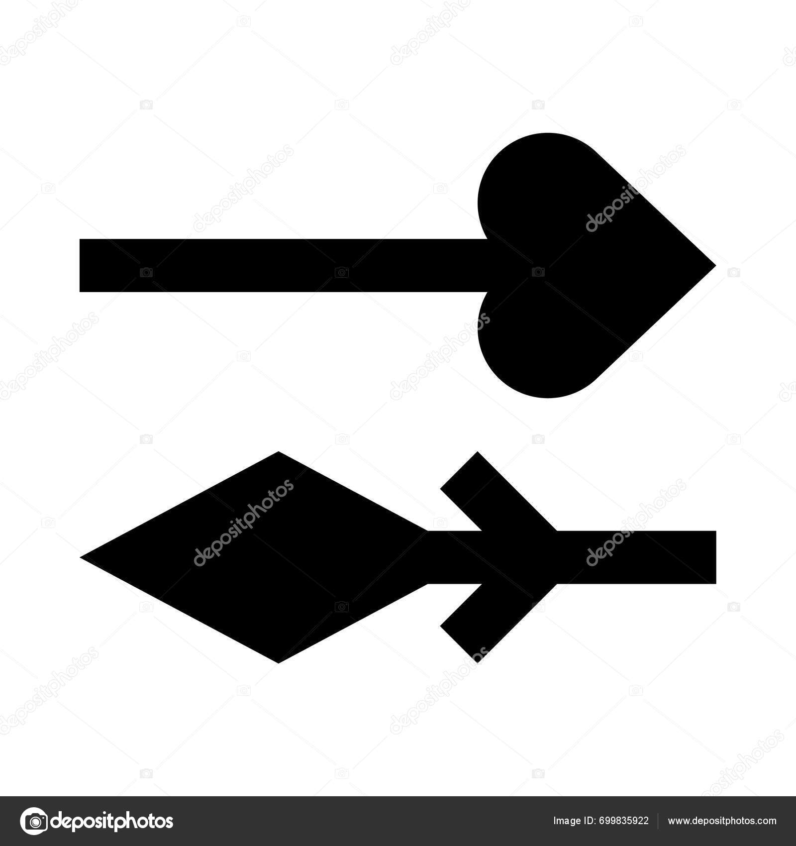 Black White Picture Left Arrow Right Arrow Stock Vector by ...