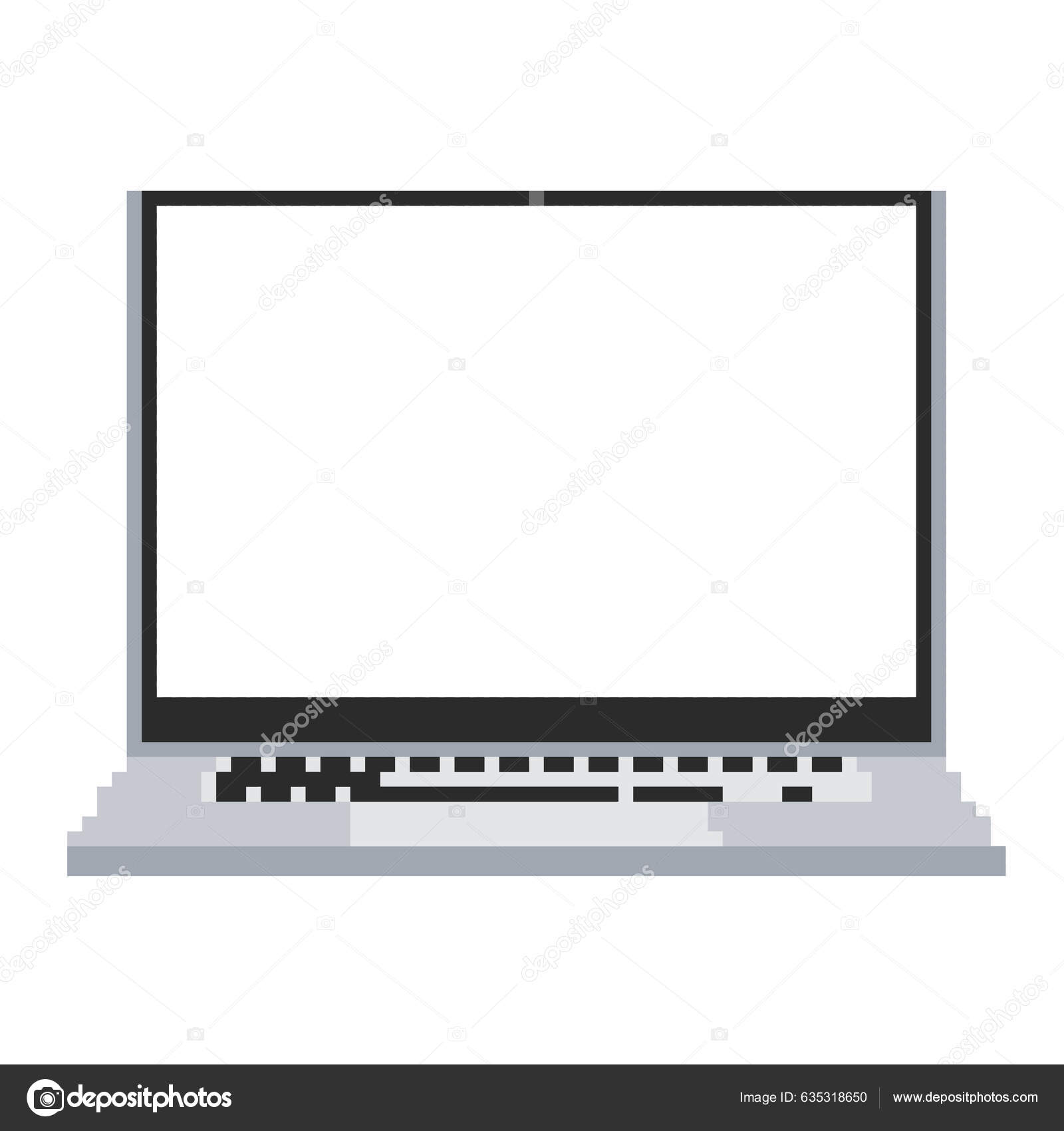 Laptop Front Angle Vector Illustration Easy Edit Stock Vector by ...