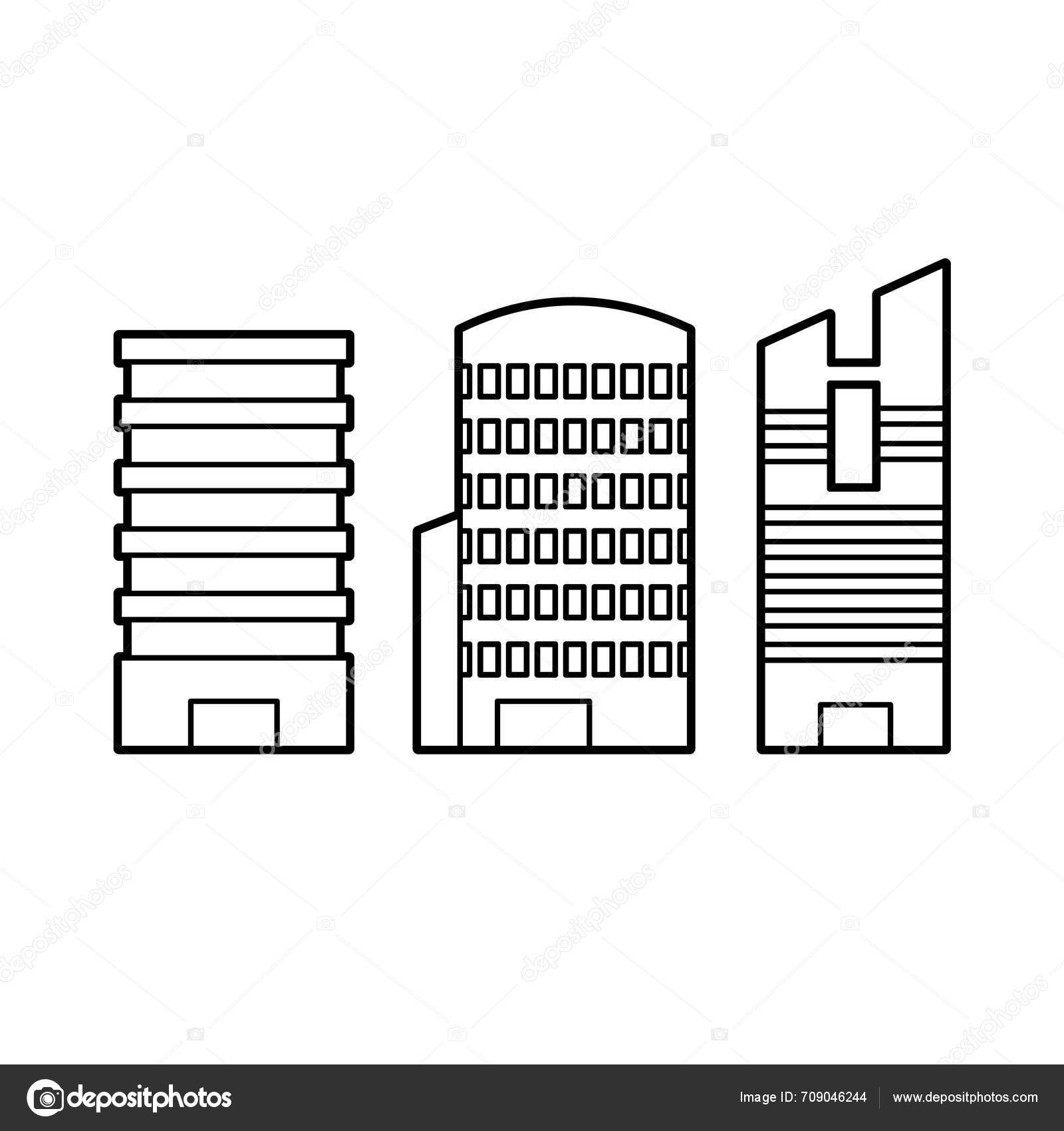 Deformed Buildings Vector Illustration Easy Edit Stock Vector by ...