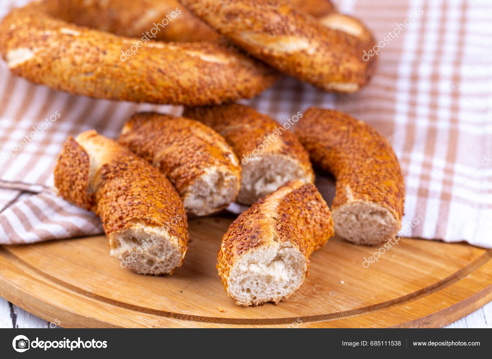 Turkish Fast Food Bagel Called Simit Turkish Bagel Simit Sesame Stock ...