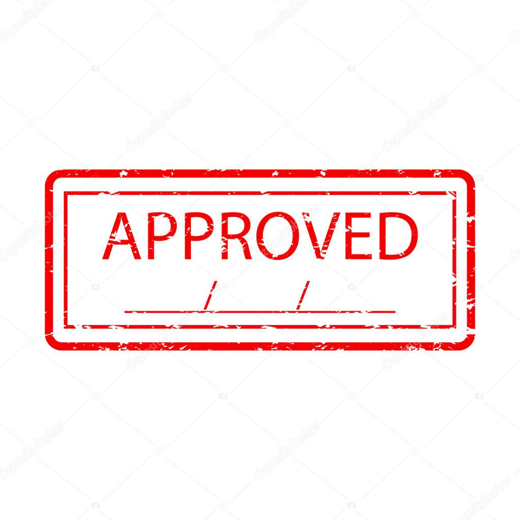 Sello de goma aprobado con lugar para la fecha. Ilustración vectorial ...