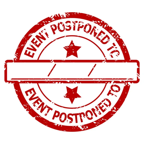 Evento pospuesto a, sello de goma para el anuncio cancelado evento ...