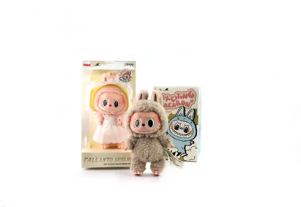 Art Toys Labubu Key Chain Labubu Macaron Collection Pop Mart — Stock ...