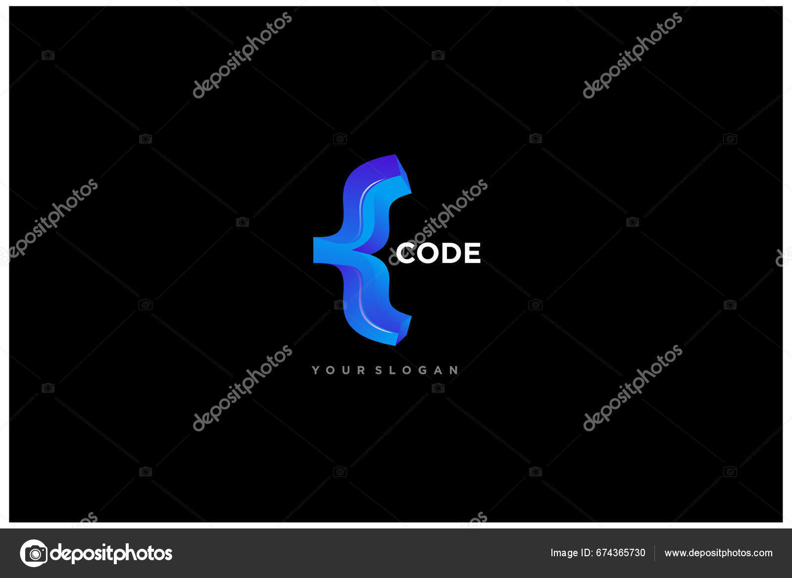 Kód Logo Vektor Modrý Technologie Symbol Kód Logo Ilustrace Kódování ...