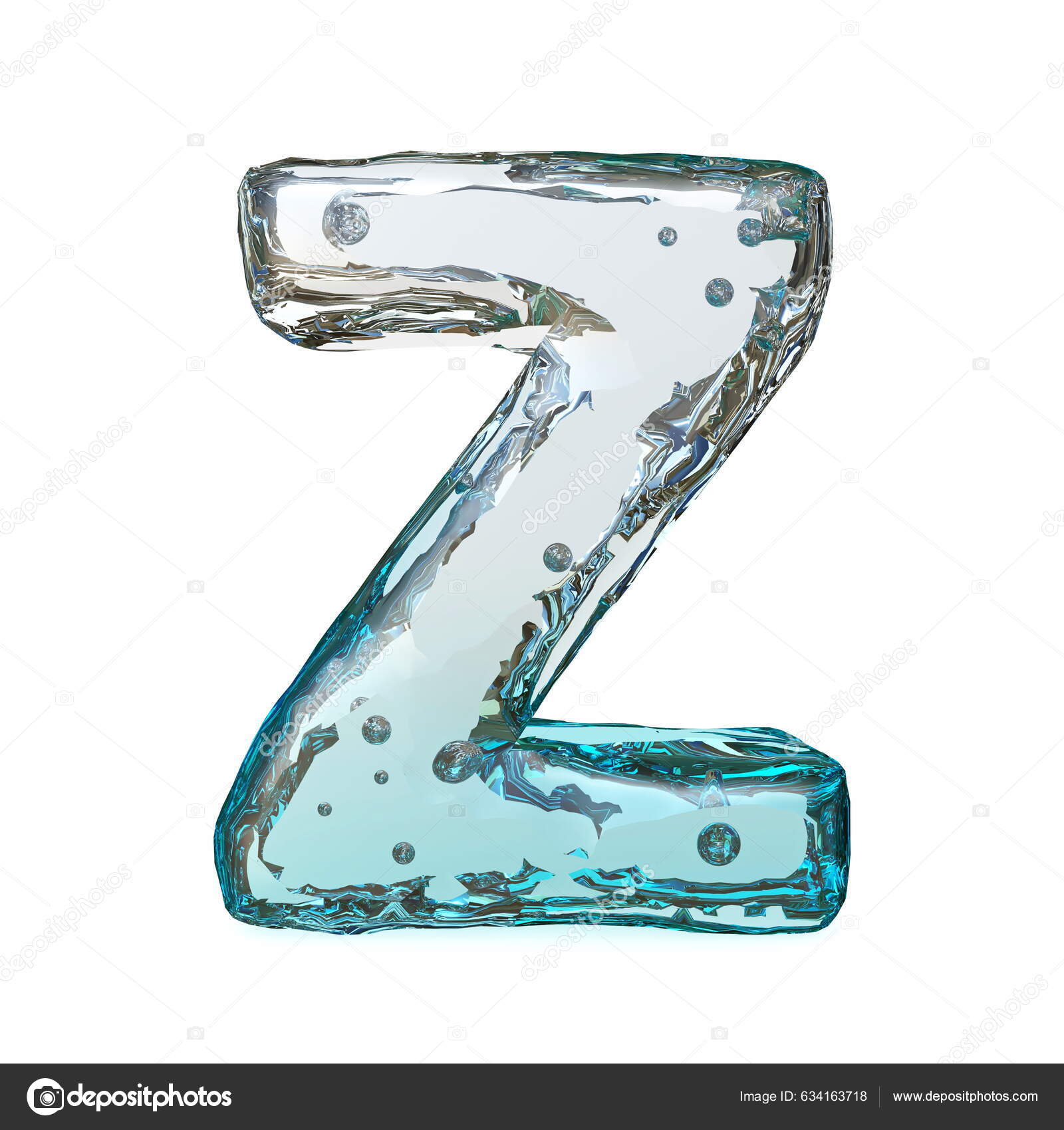 Blue Ice Font Letter Rendering Illustration Isolated White Background ...
