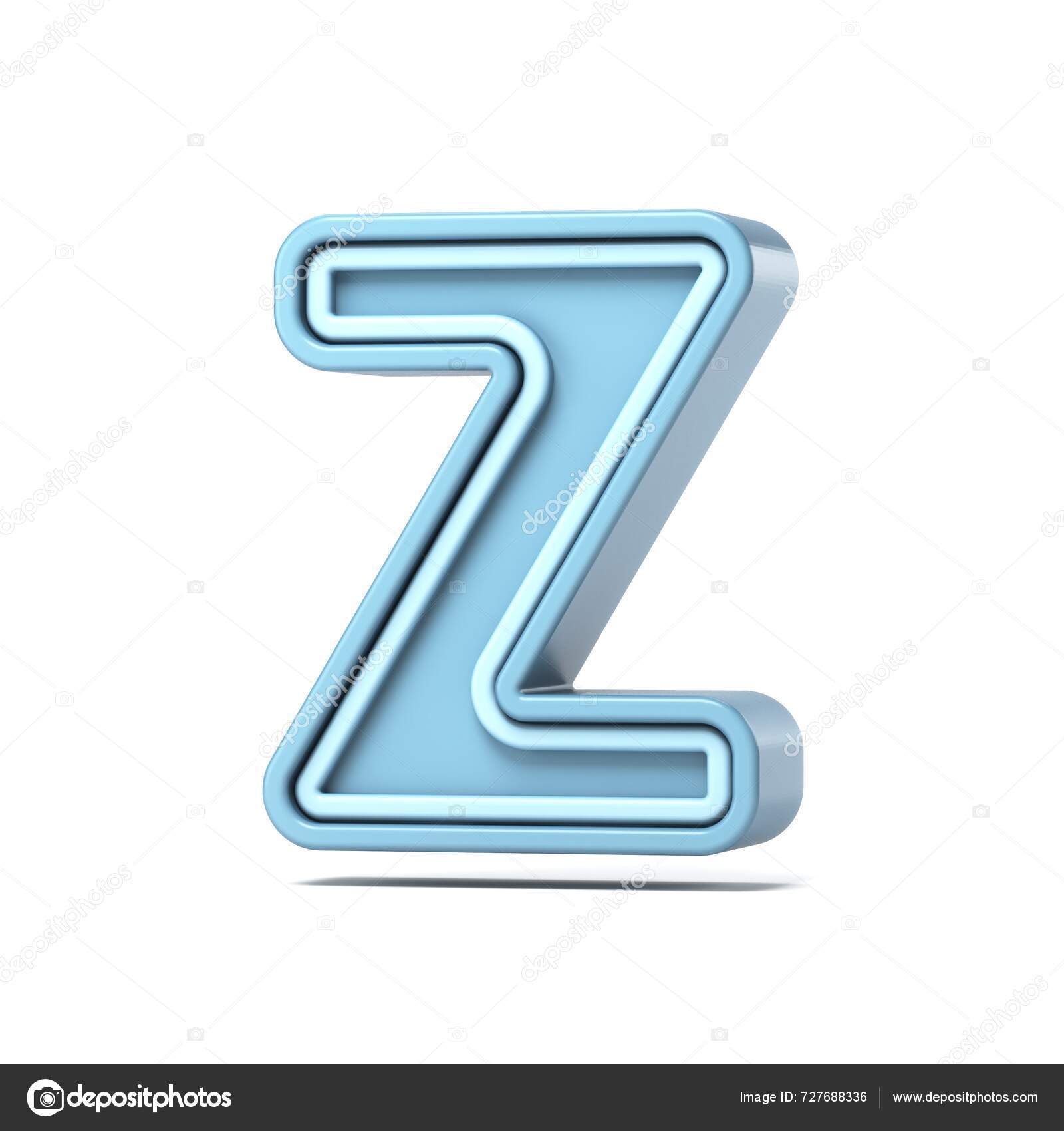 Pastel Blue Font Letter Rendering Illustration Isolated White ...