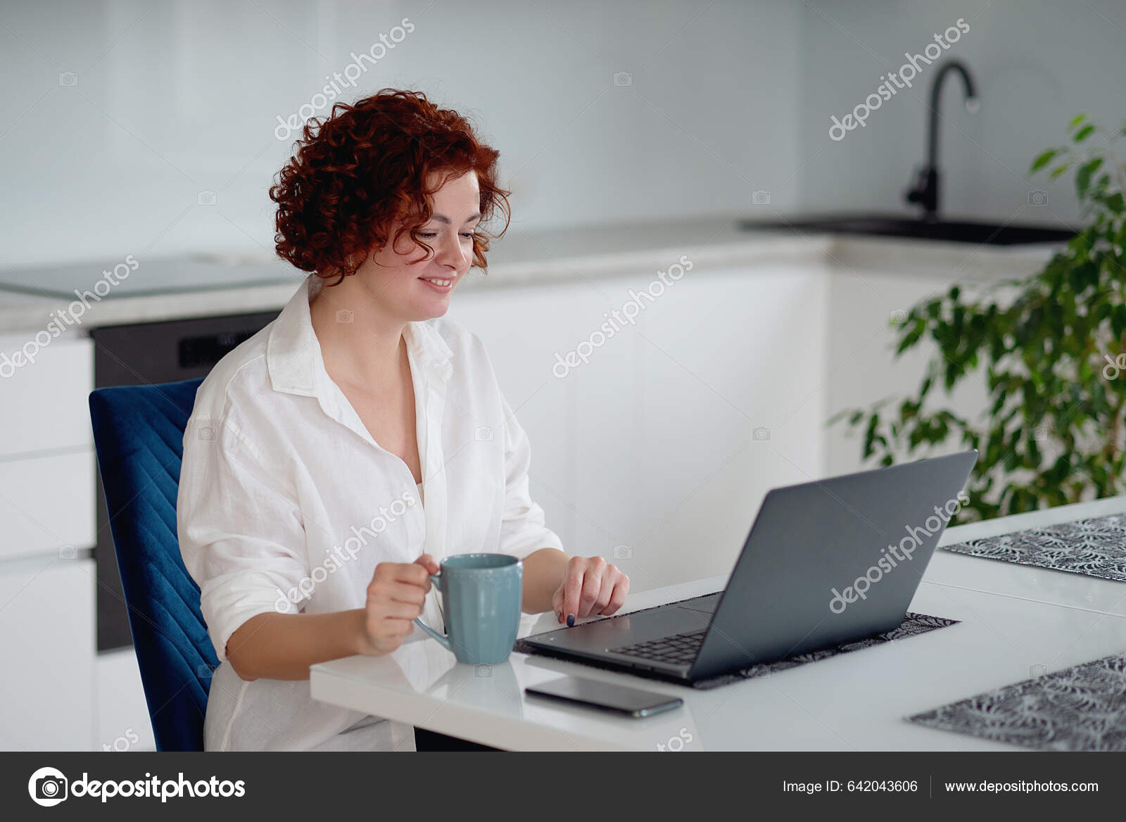 Beautiful Young Woman Working Using Computer Laptop Concentrated ...