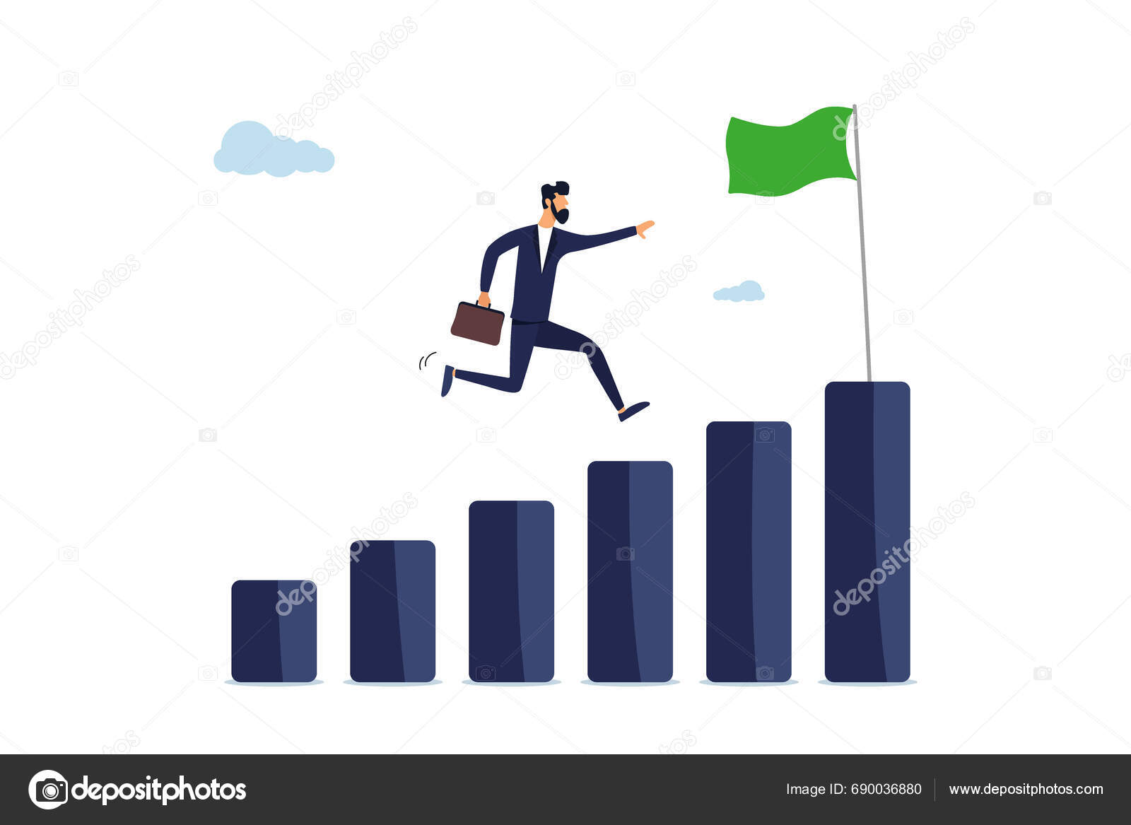 Progress Success Step Forward Business Development Path Achieving Goal ...