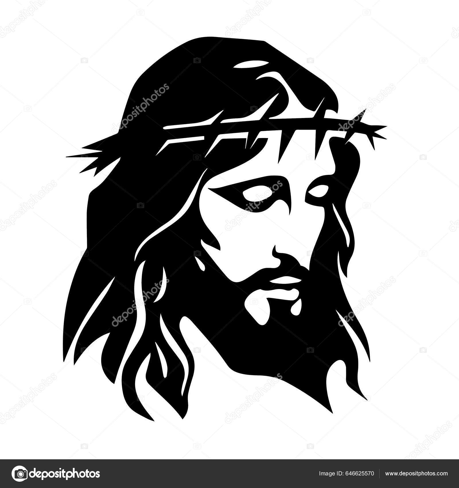 Dios Mío Ilustración Vectorial Dibujada Mano Silueta Negra Svg Jesús ...