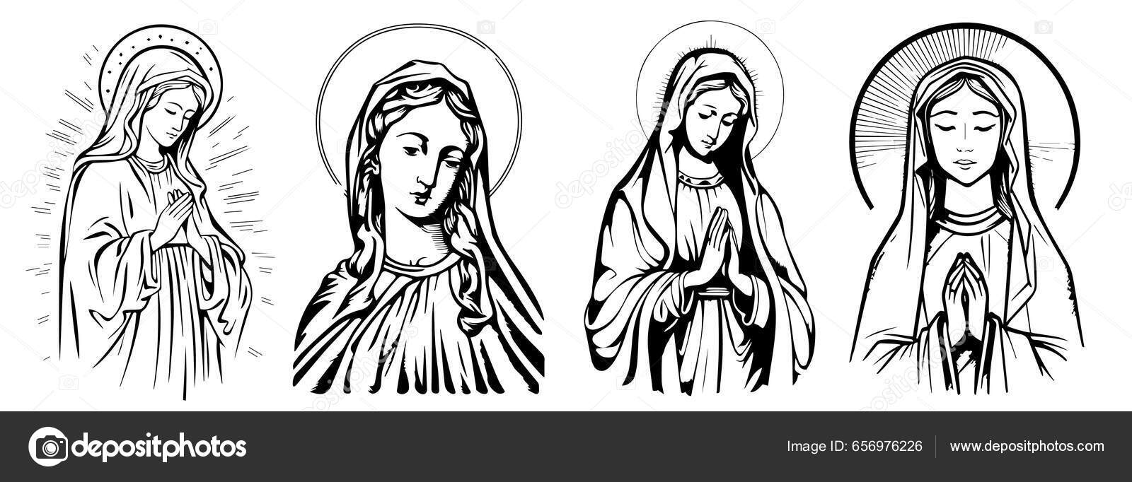 Virgen María Virgen María Vector Vector de stock #656976226 de ...