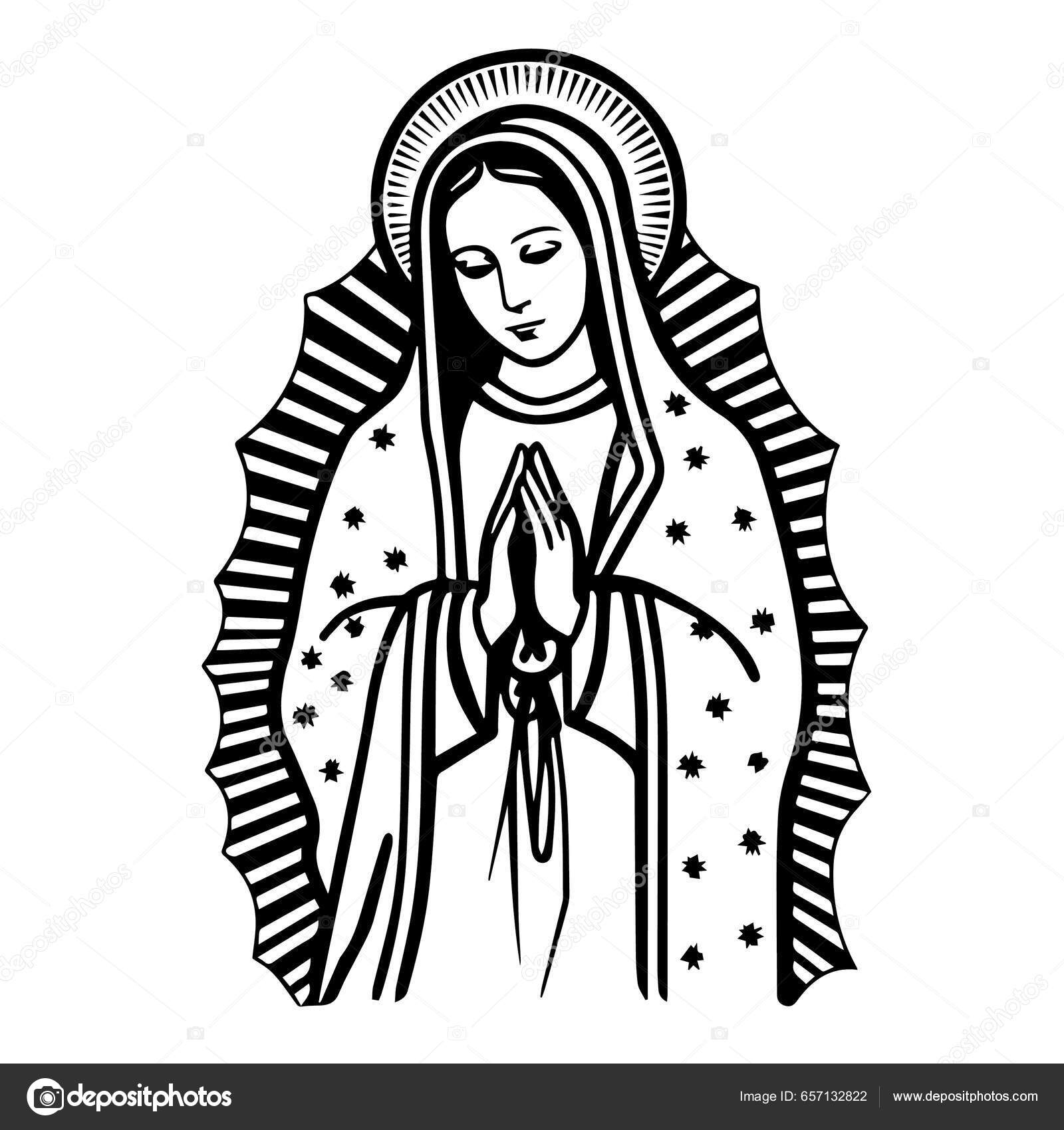 Virgen Virgen María Virgen Vector Ilustración Silueta Svg Corte Por ...