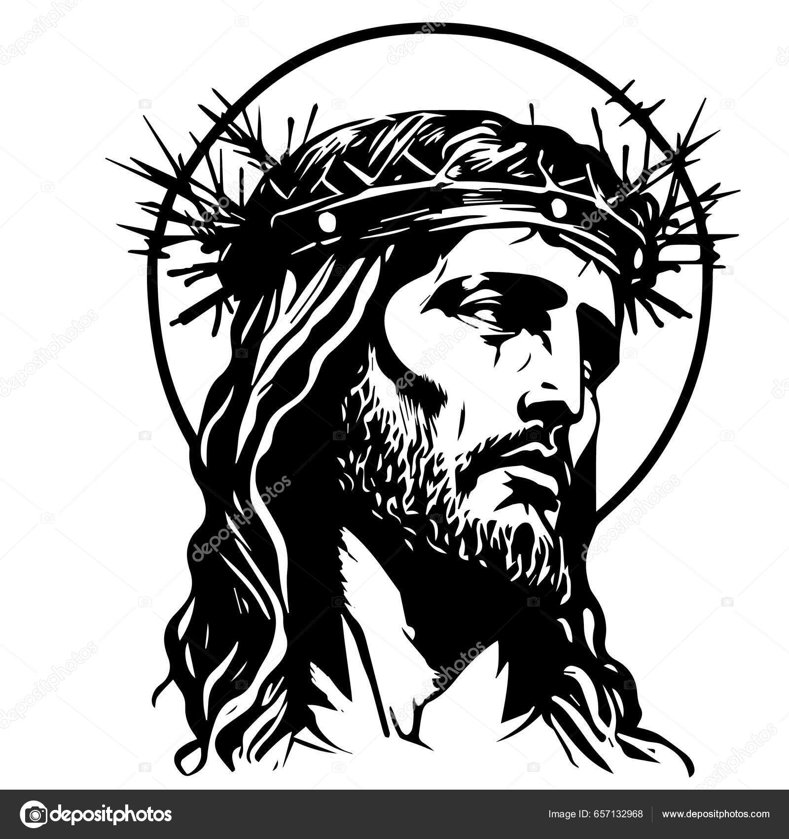 Jesus Christ Vector Illustration Black Silhouette Svg Jesus Laser ...