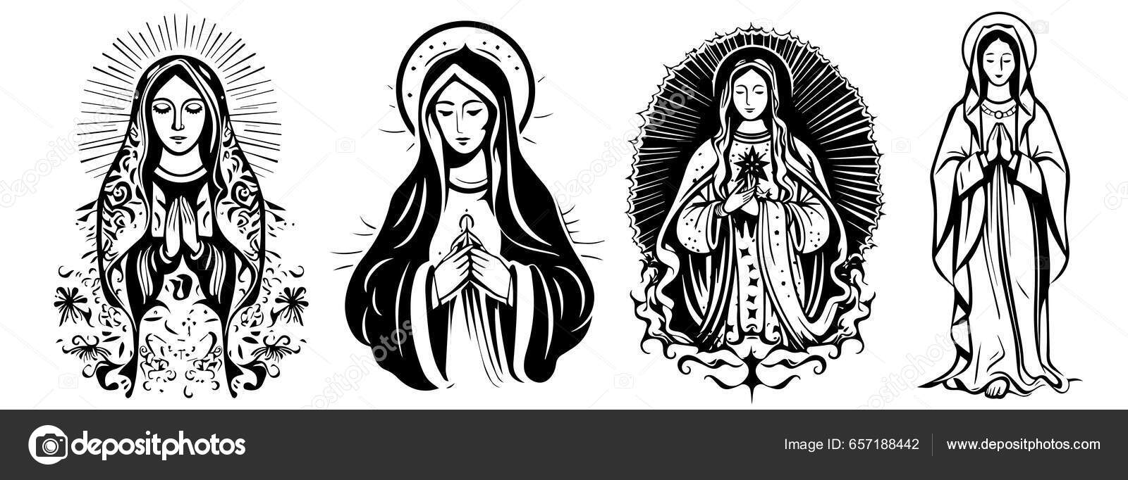 Our Lady Madonna Virgin Mary Mother Got Vector Illustration Stock ...