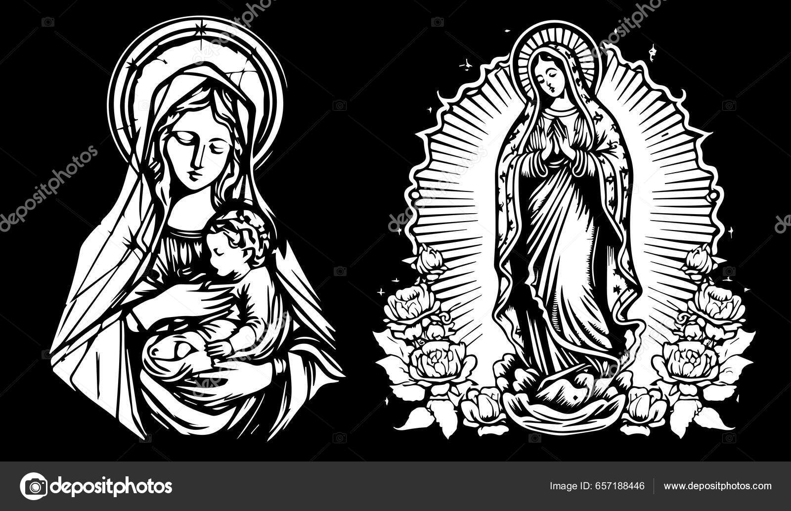 Bunda Maria Bunda Maria Ibunda Got Gambar Vektor Vektor Stok oleh ...