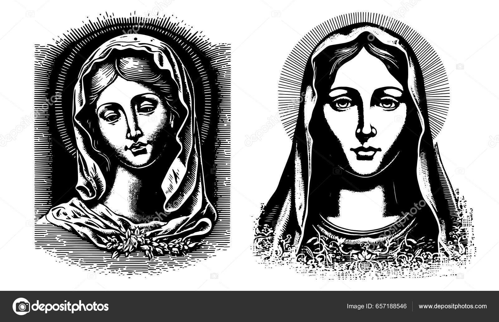 Virgen Virgen María Madre Got Vector Ilustración Vector de stock ...