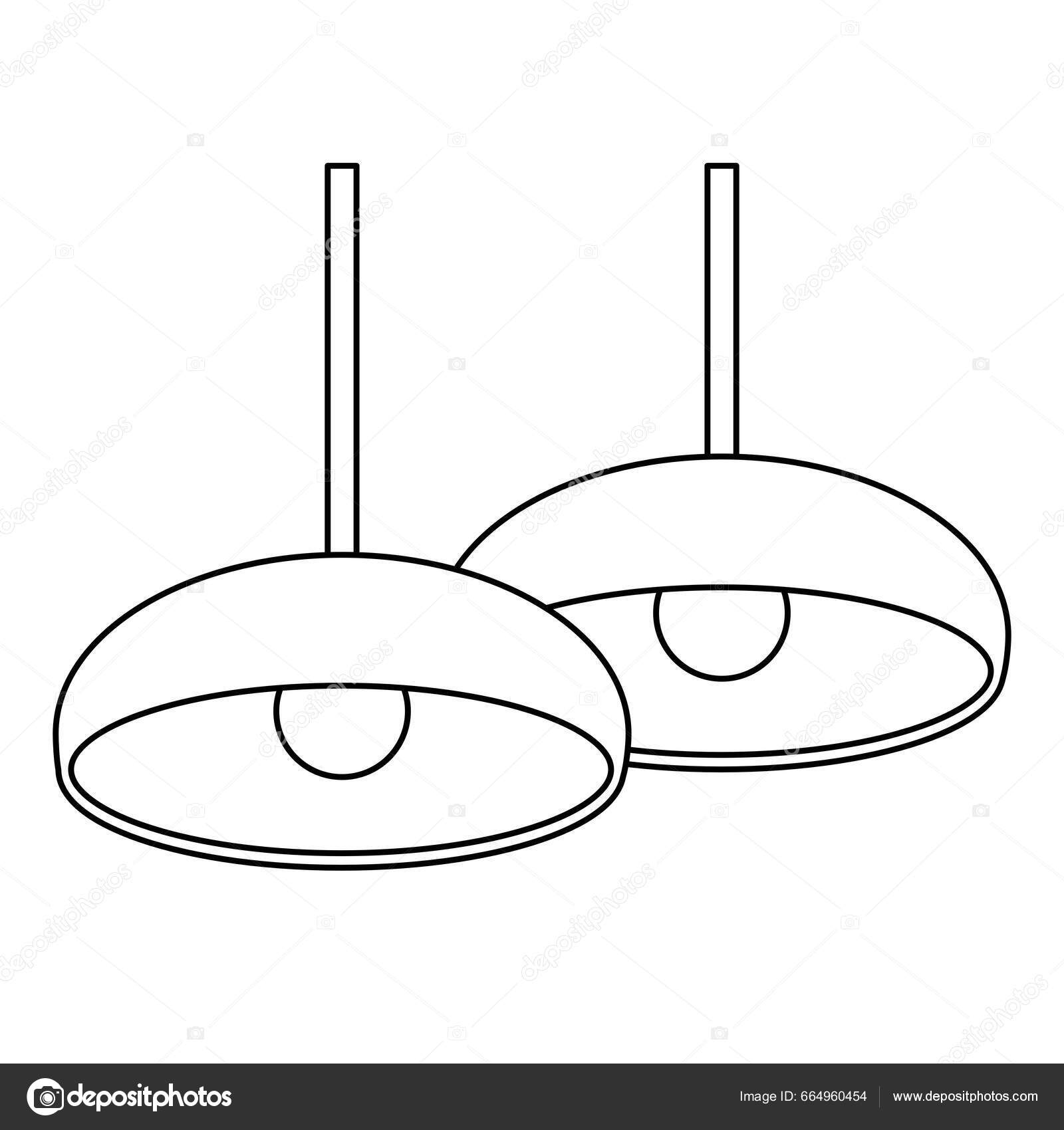 Entrega Lámpara Techo Elemento Diseño Interiores Doodle Estilo Plano ...