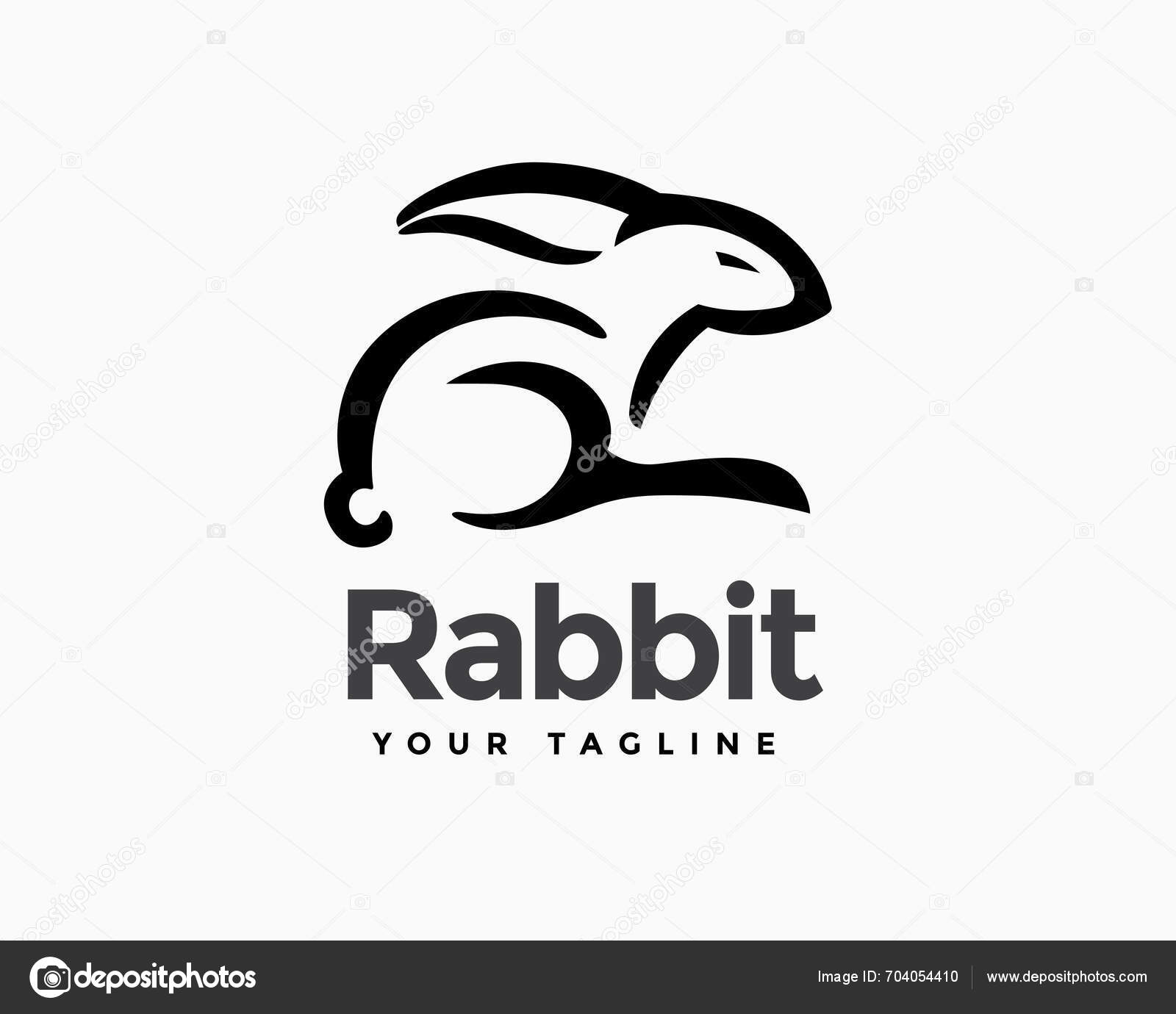 Simple Drawing Art Sitting Rabbit Logo Symbol Design Template ...