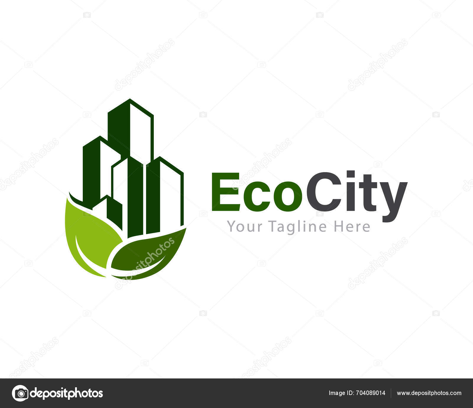 Green Town Building Friendly Logo Icon Symbol Design Template ...