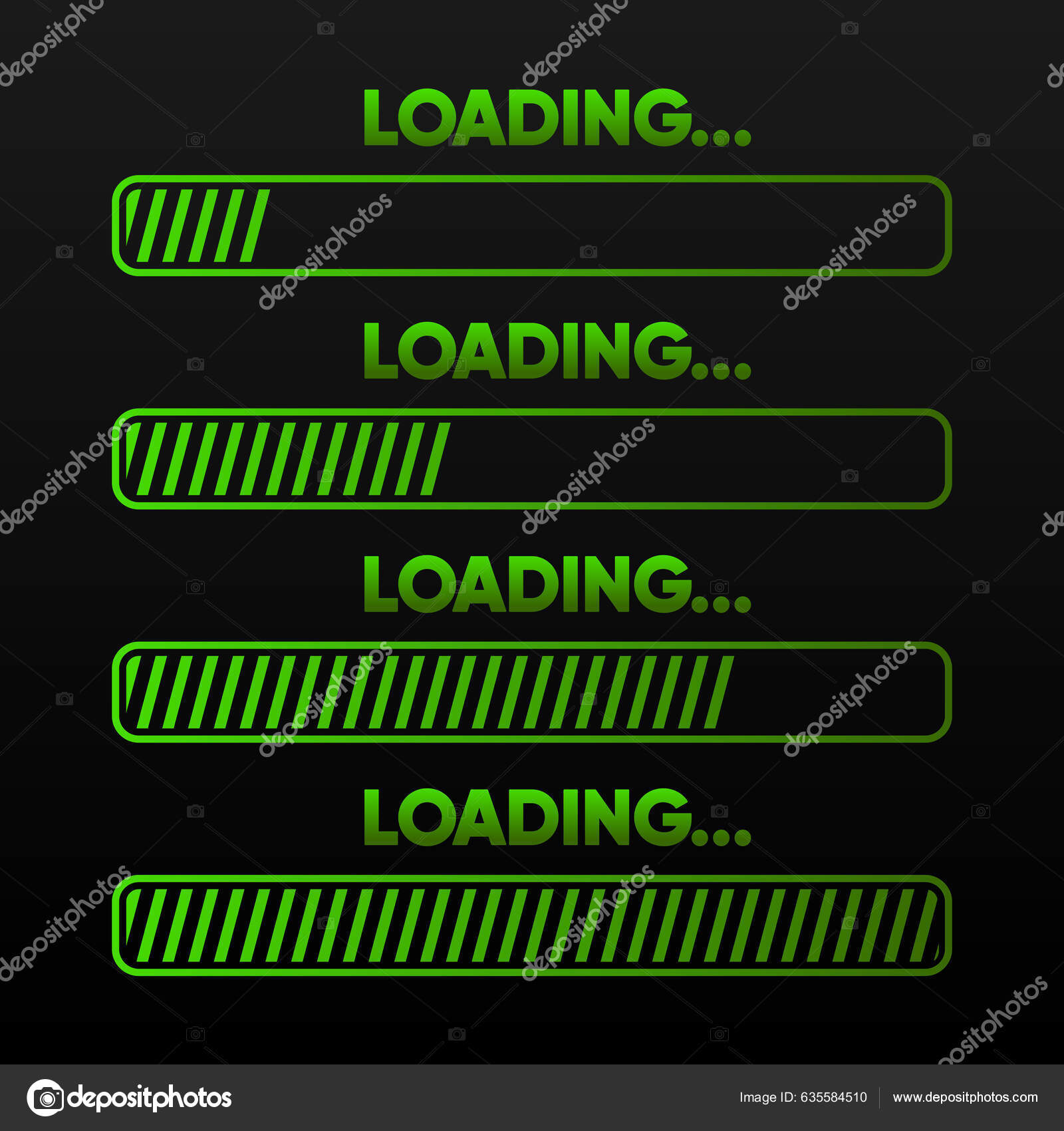 Loading Indicator Green Loading Signs Different Progress System ...