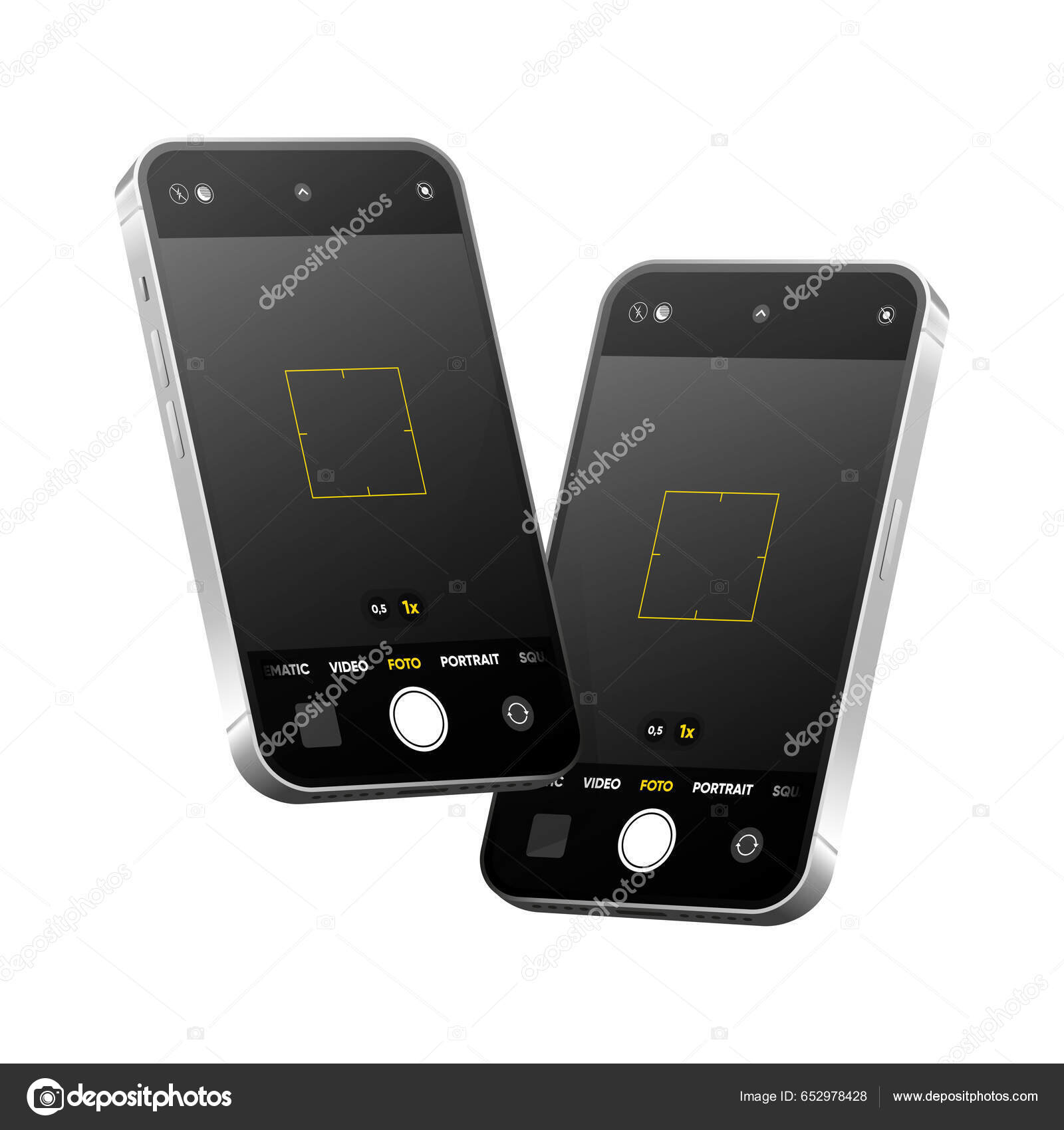Camera Interface Realistic Mockup Smartphone Screen Hand Holding Phone ...