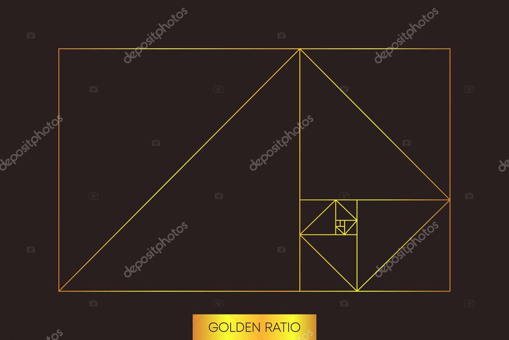 Relación dorada. Figura en proporción dorada. Formas geométricas ...