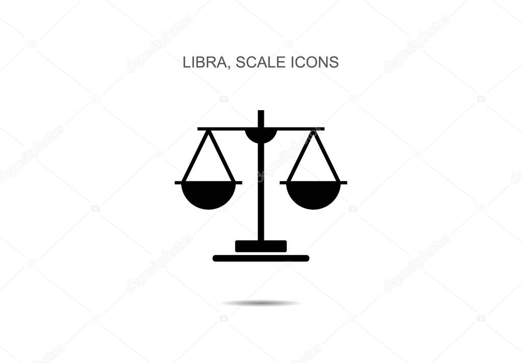 Libra, iconos de escala ilustración vectorial en el fondo 2023