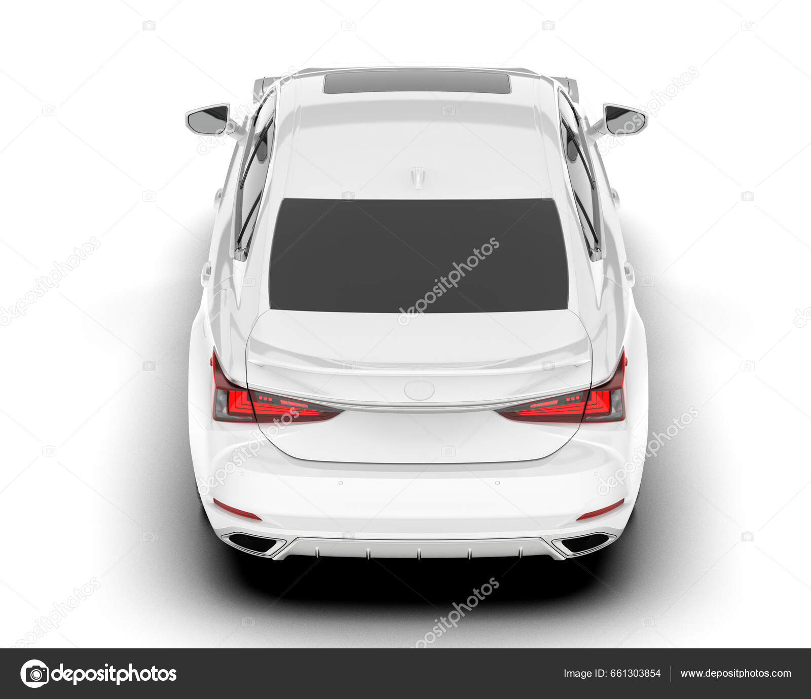 White Modern Car Isolated Background Rendering Illustration — Stock ...