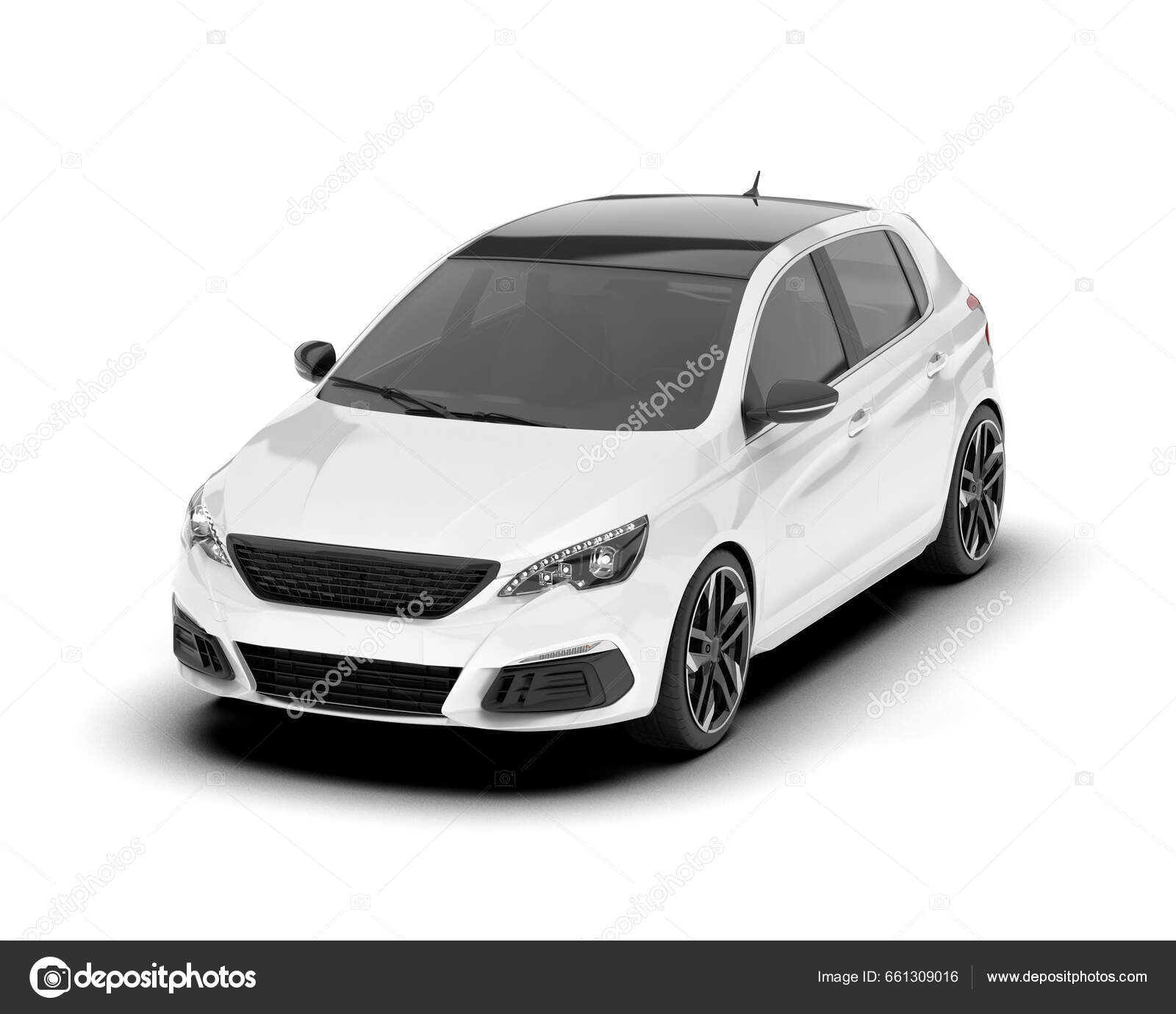 White Modern Car Isolated Background Rendering Illustration — Stock ...