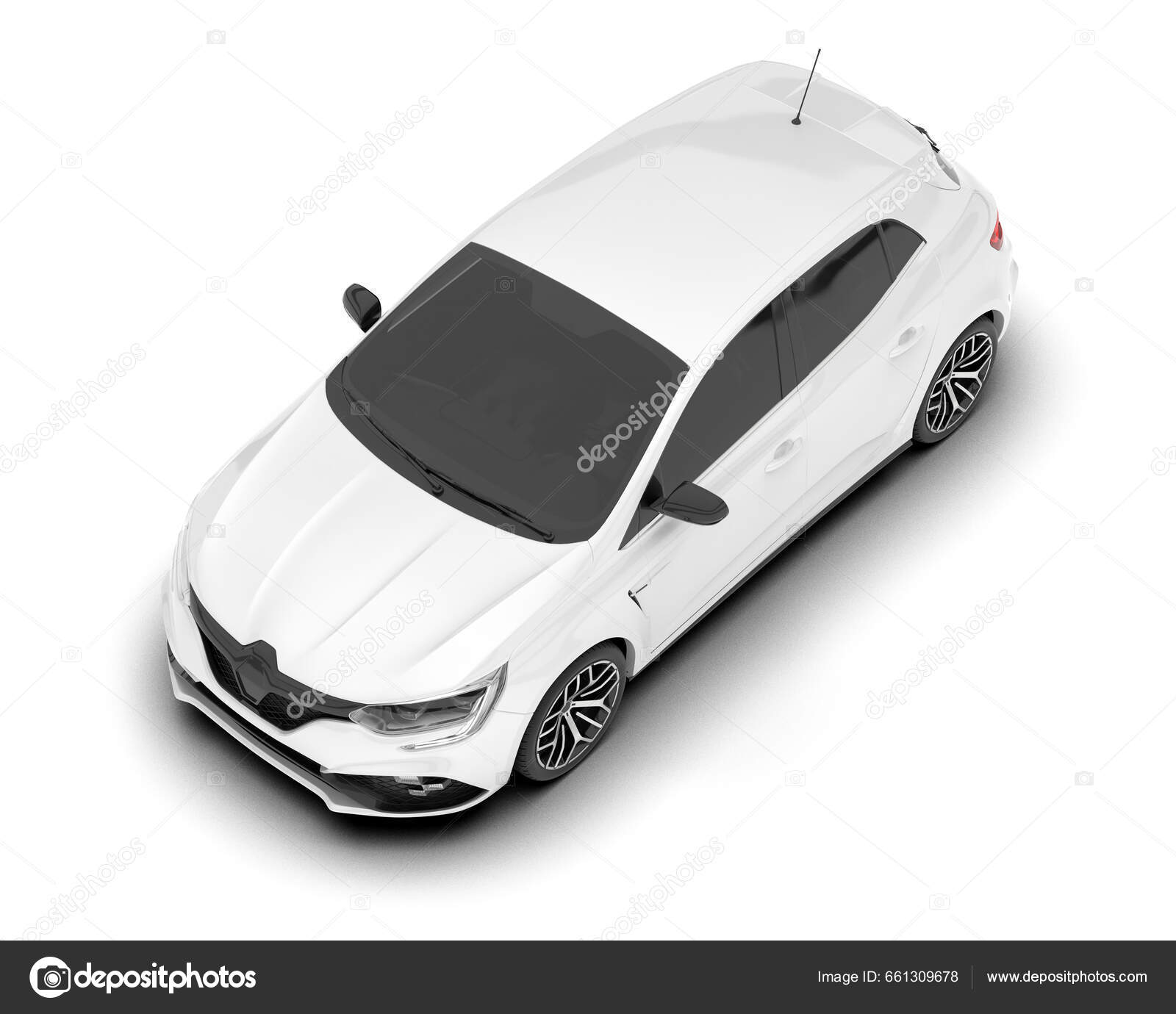 White Modern Car Isolated Background Rendering Illustration — Stock ...