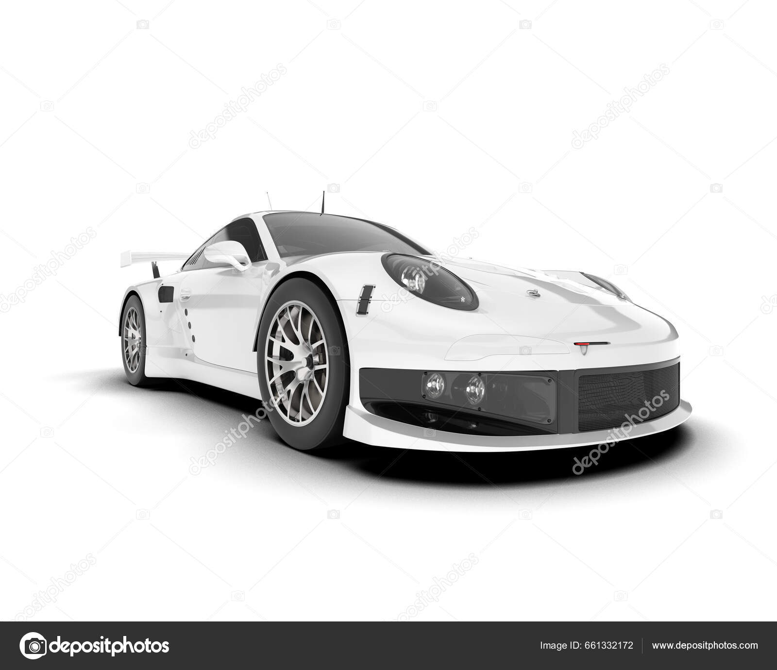 White Race Car Isolated Background Rendering Illustration — Stock ...