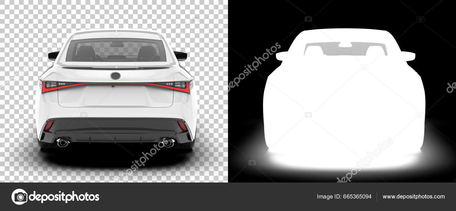 Rendering Illustration Auto Models Back White Modern Car Transparent ...