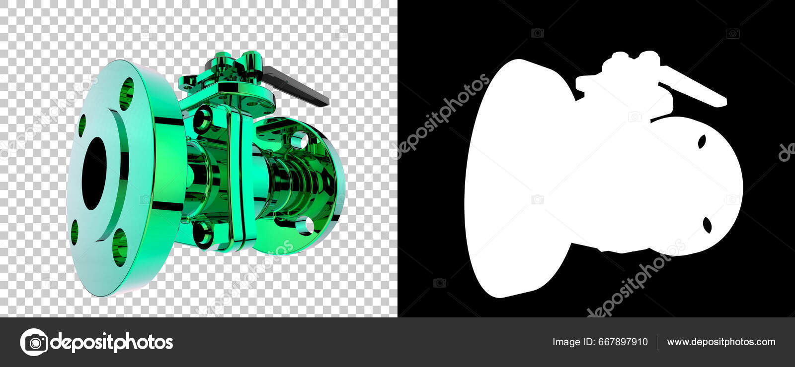 Ball Valve Isolated White Background Rendering Illustration Stock Photo ...