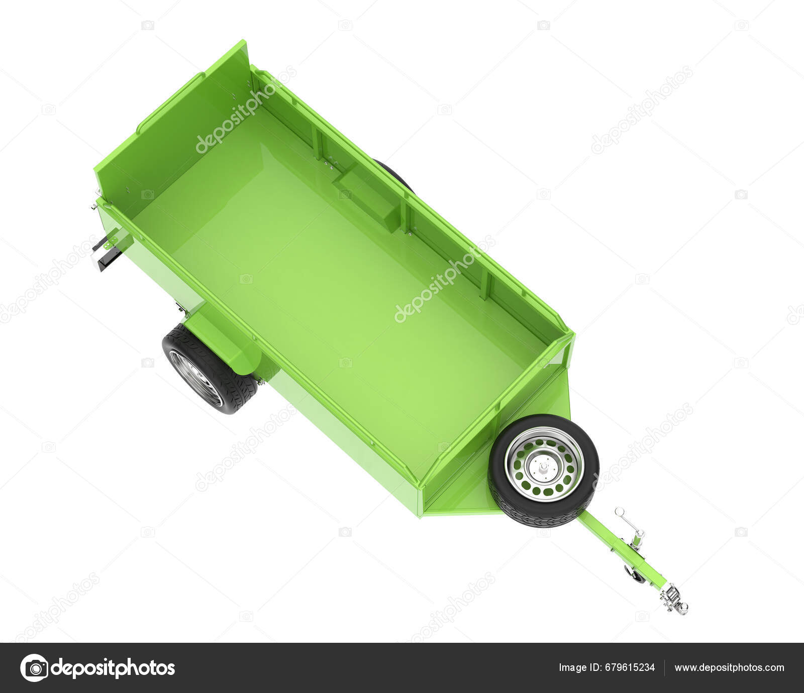 Car Trailer Isolated White Background Rendering Illustration Stock ...