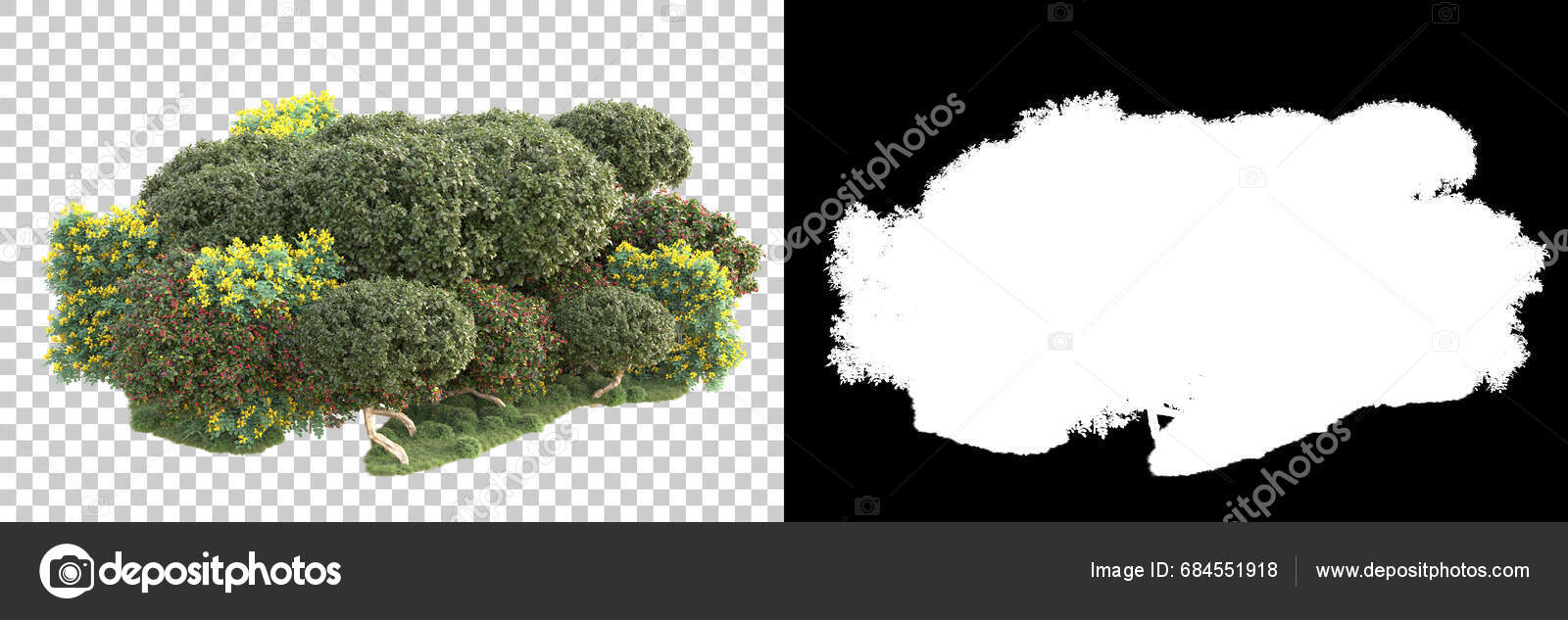 Green Forest Isolated Transparent Background Mask Rendering ...
