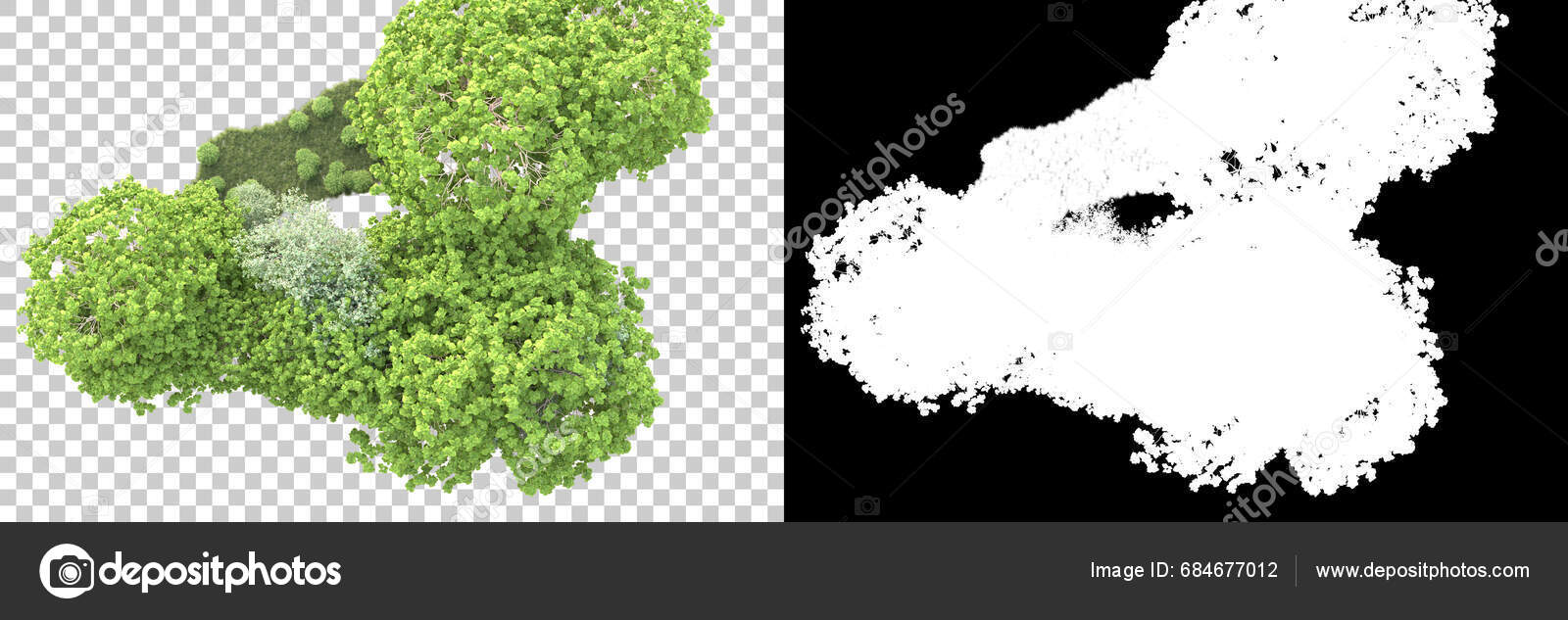 Green Forest Isolated Transparent Background Mask Rendering Stock Photo ...