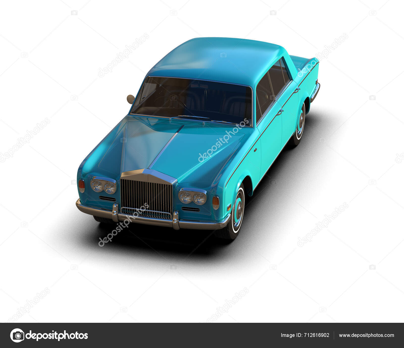 Blue Classic Retro Car Back View — Stock Photo © ChristianNastase ...