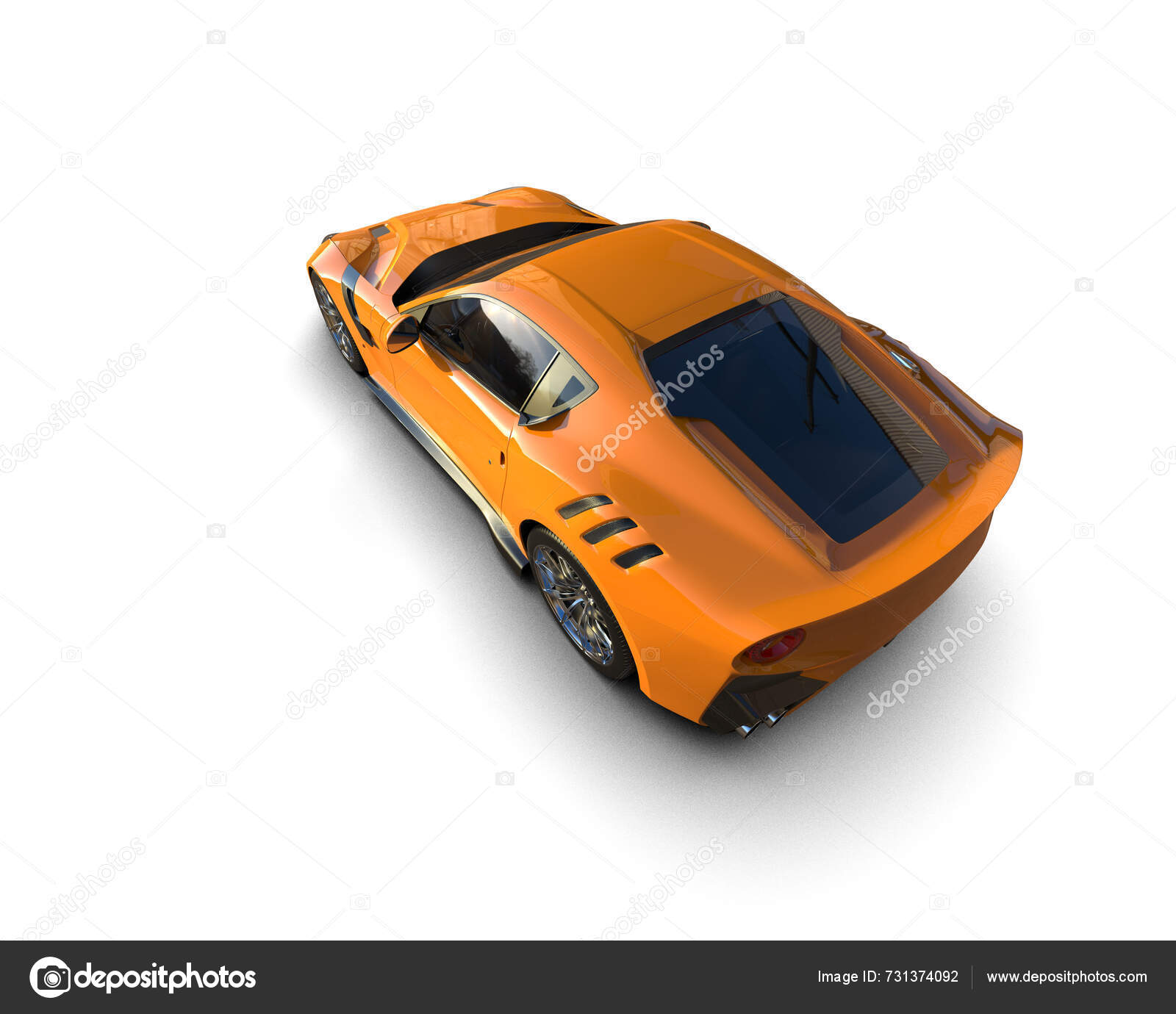 Orange Modern Sports Car Back View — Stock Photo © ChristianNastase ...