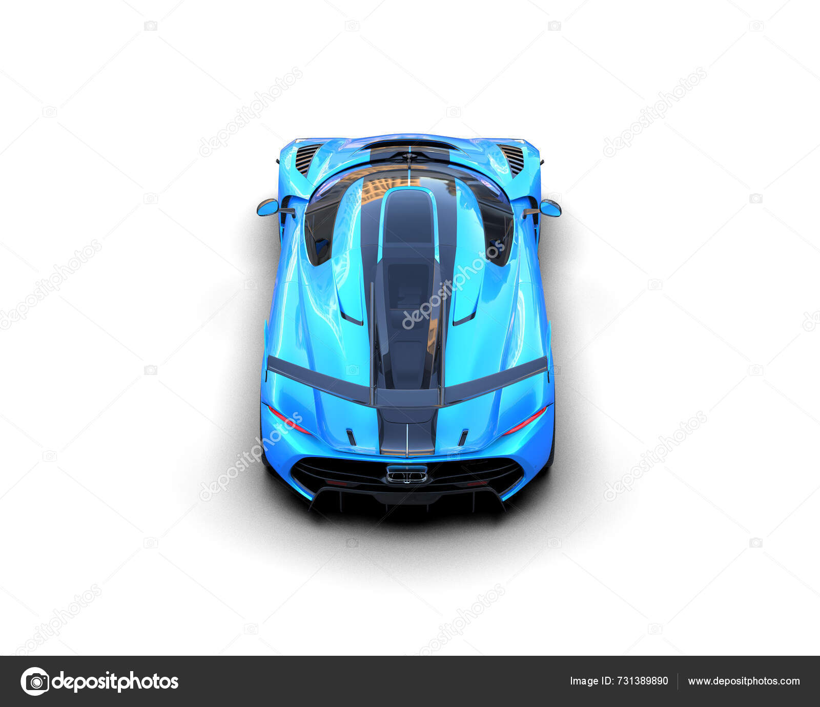 Blue Modern Super Car Back View — Stock Photo © ChristianNastase #731389890