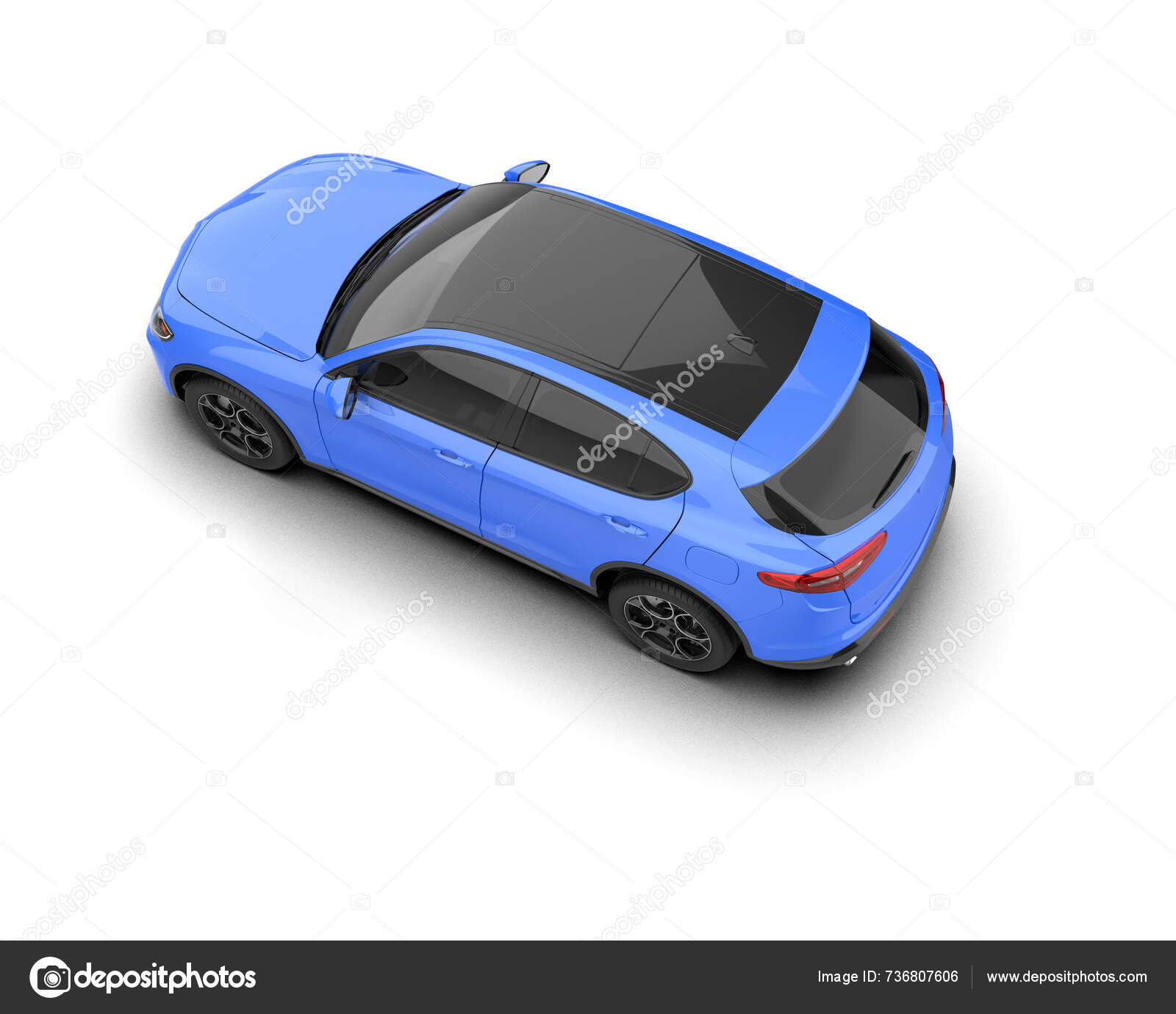 Blue Sport Car Render Isolated White Background — Stock Photo ...