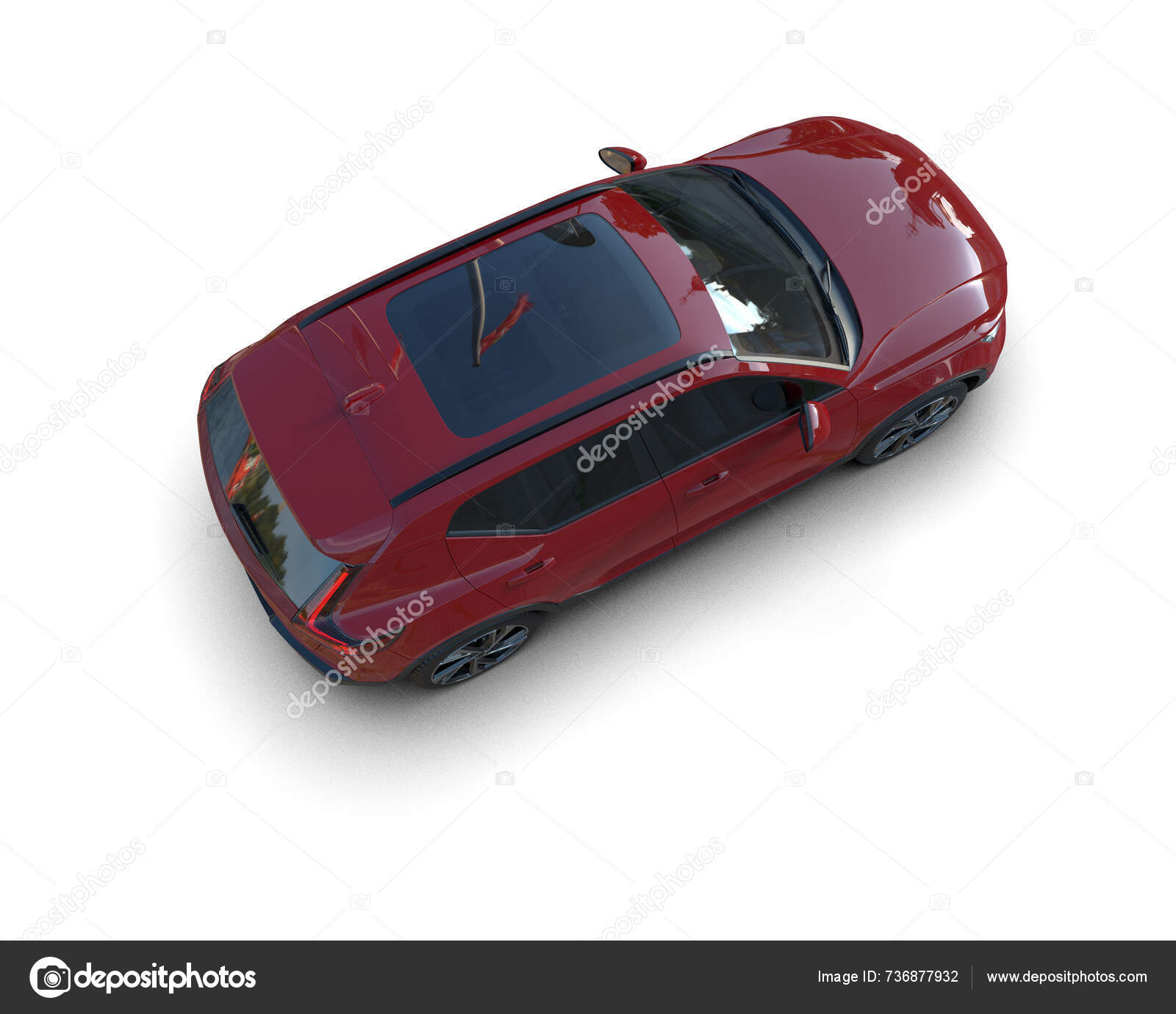 Red Modern Car White Background Rendering — Stock Photo ...