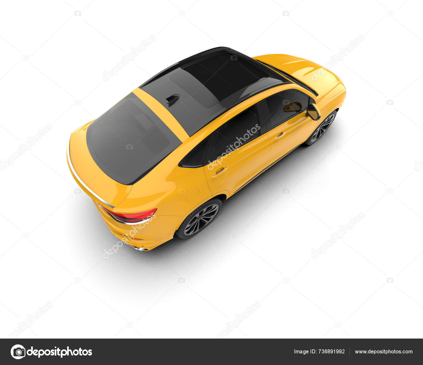 Yellow Modern Car Top View — Stock Photo © ChristianNastase #736891992